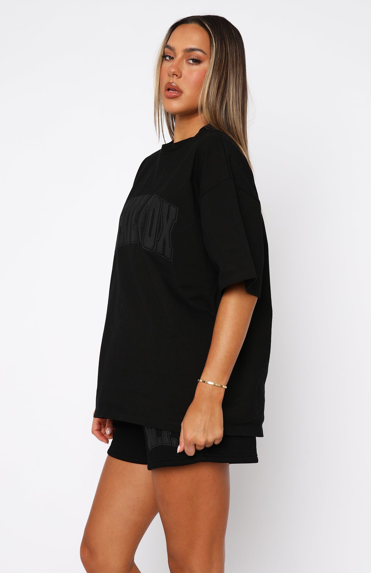 Decade Classics Varsity Oversized Tee Black White Fox Boutique