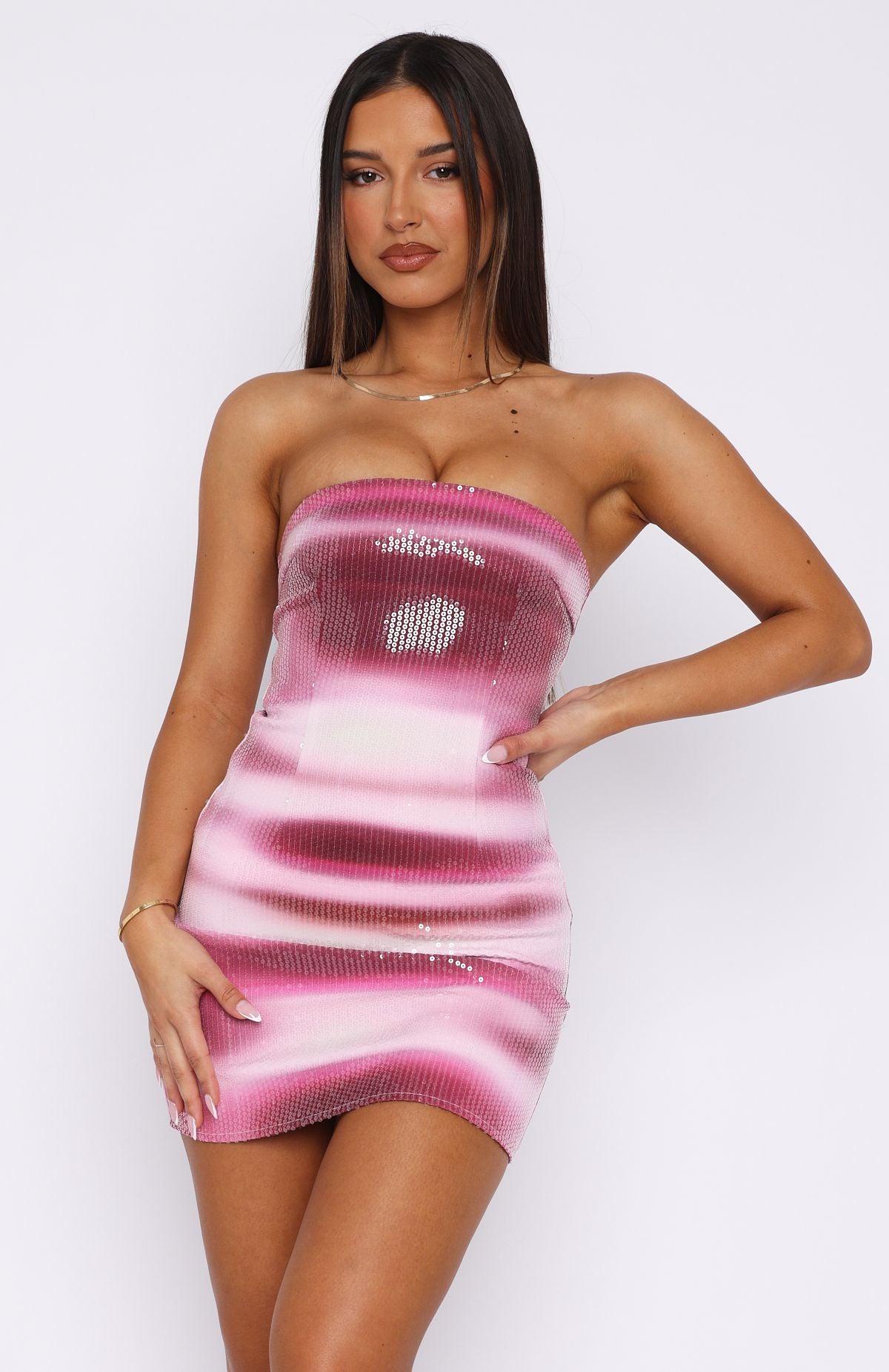 Make Up My Mind Sequin Mini Dress Boysenberry Ripple | White Fox Boutique