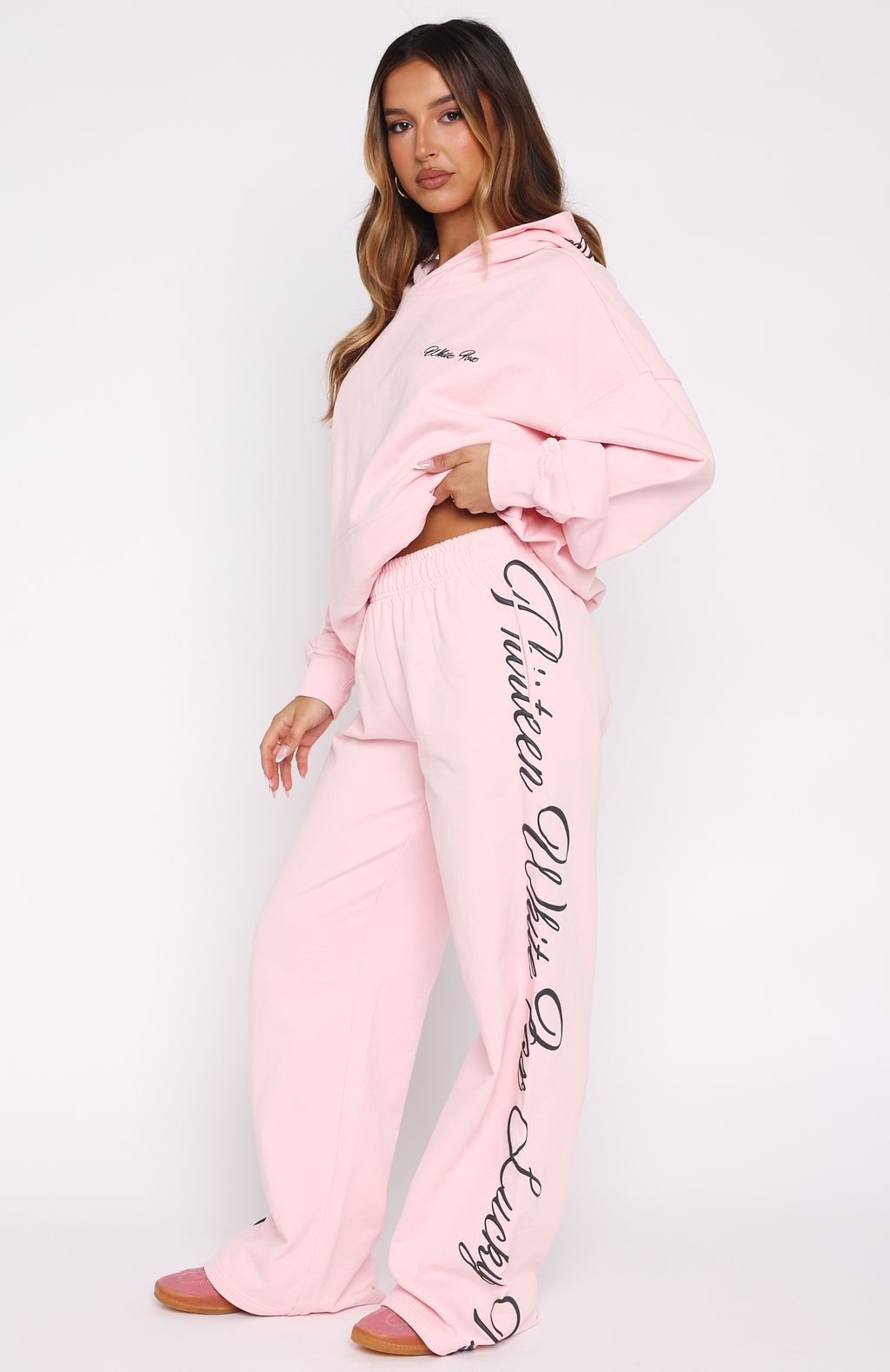 Lucky Thirteen Shaya Wide Leg Sweatpants Soft Pink | White Fox Boutique