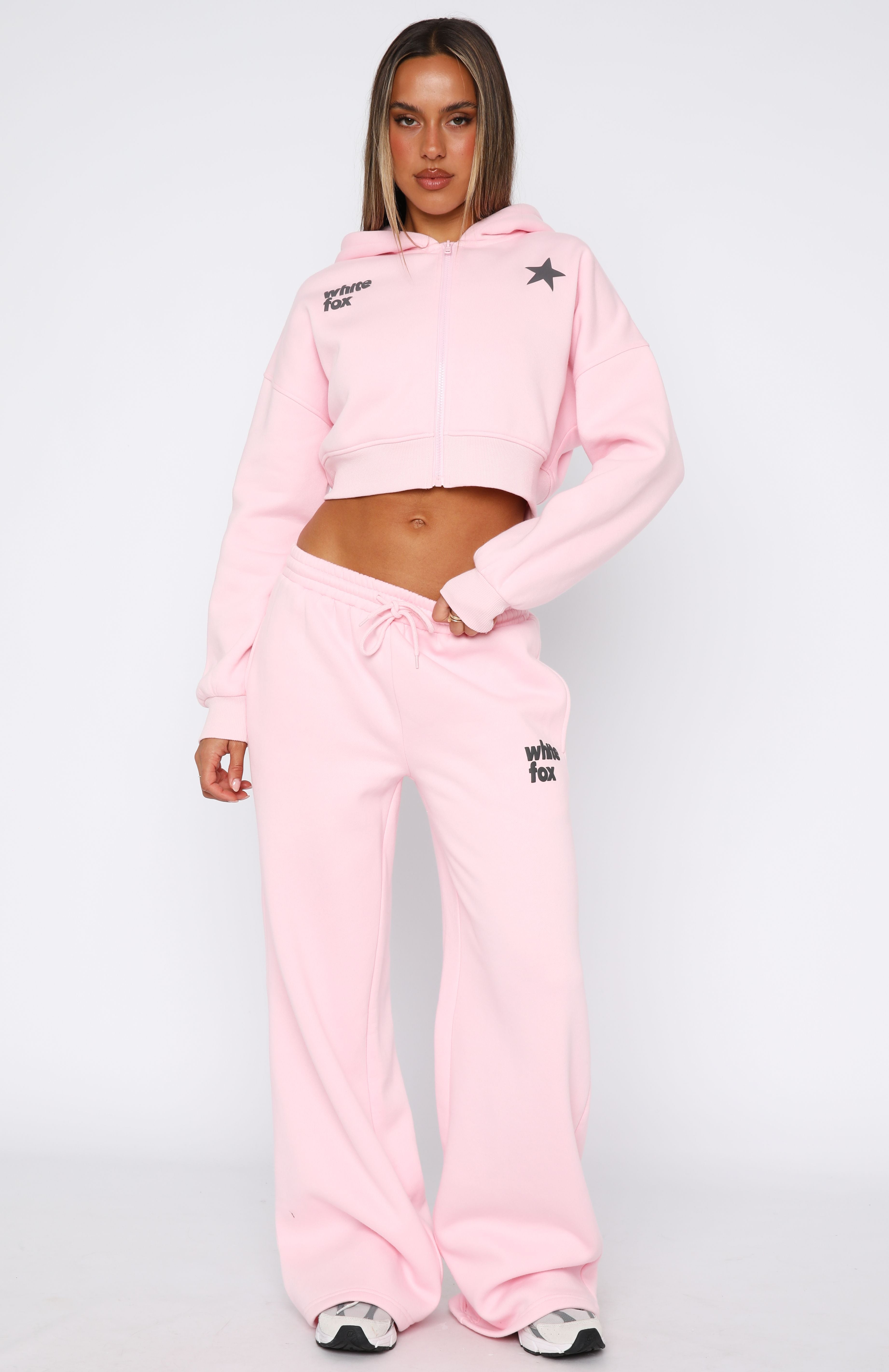 From The Archives Charli Wide Leg Sweatpants Pink | White Fox Boutique