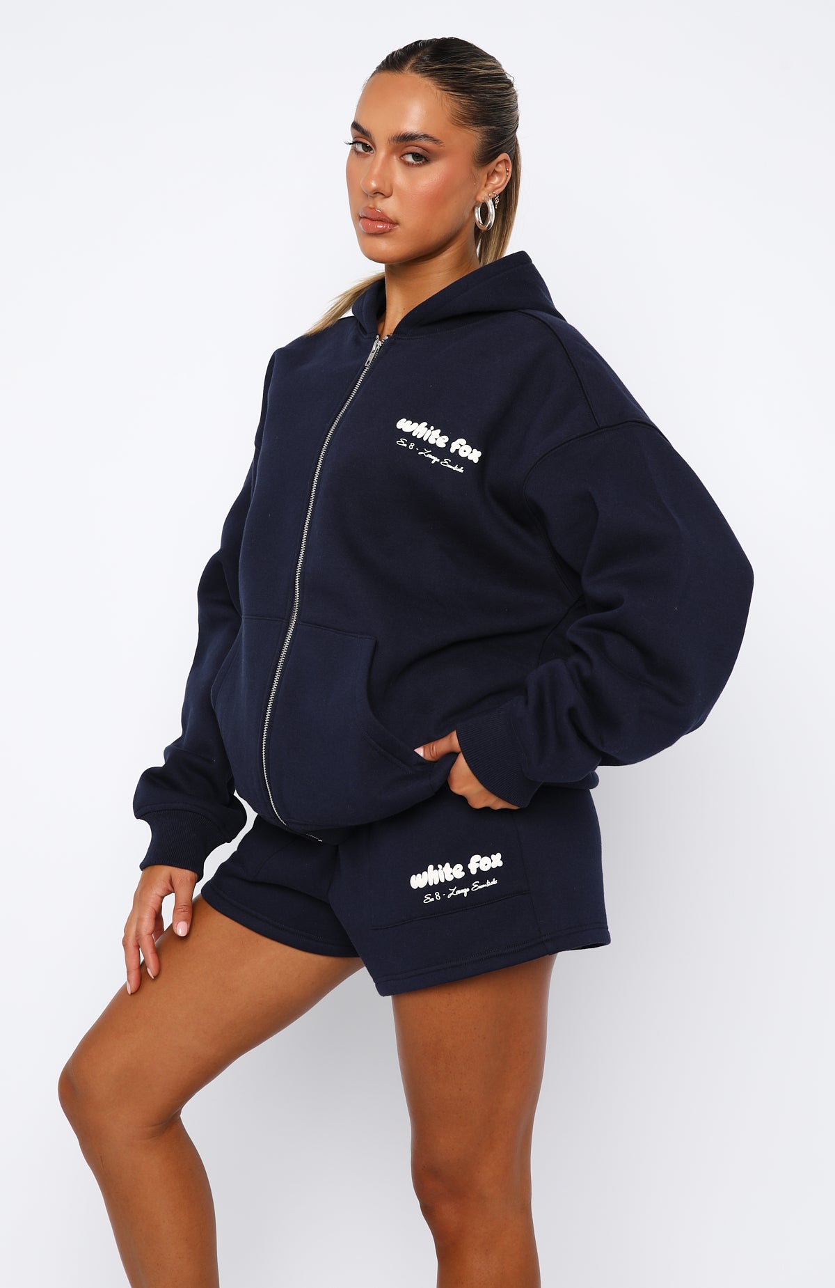 Era 8 Zip Front Hoodie Nautical | White Fox Boutique