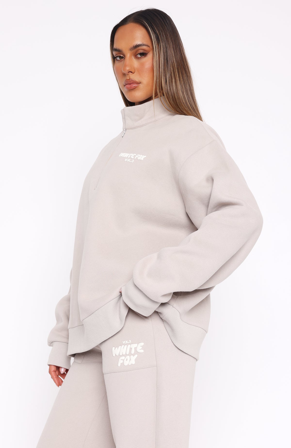 Offstage Zip Front Sweater Moon | White Fox Boutique
