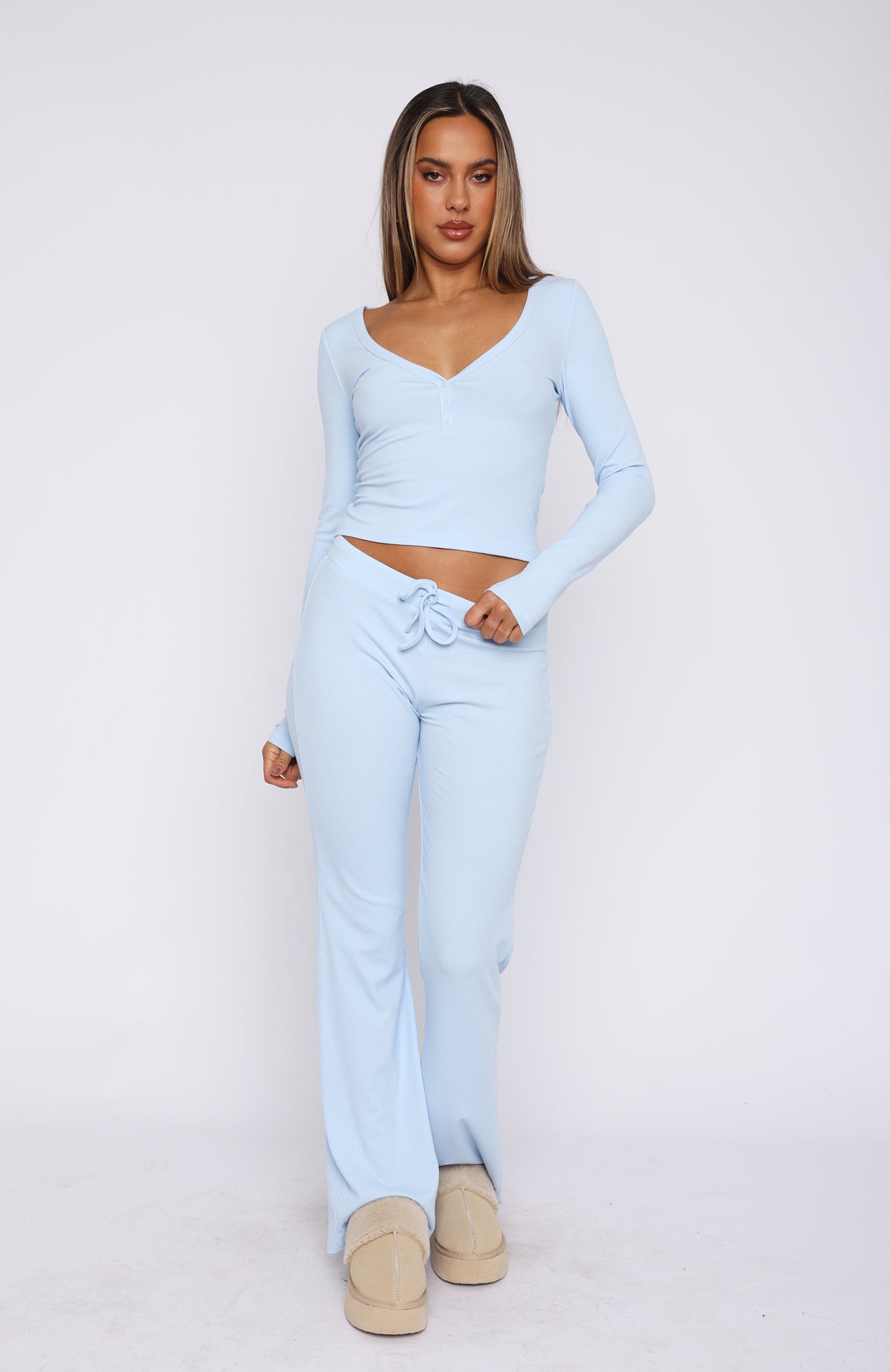 Don't Wake Me Up Pyjama Set Baby Blue | White Fox Boutique
