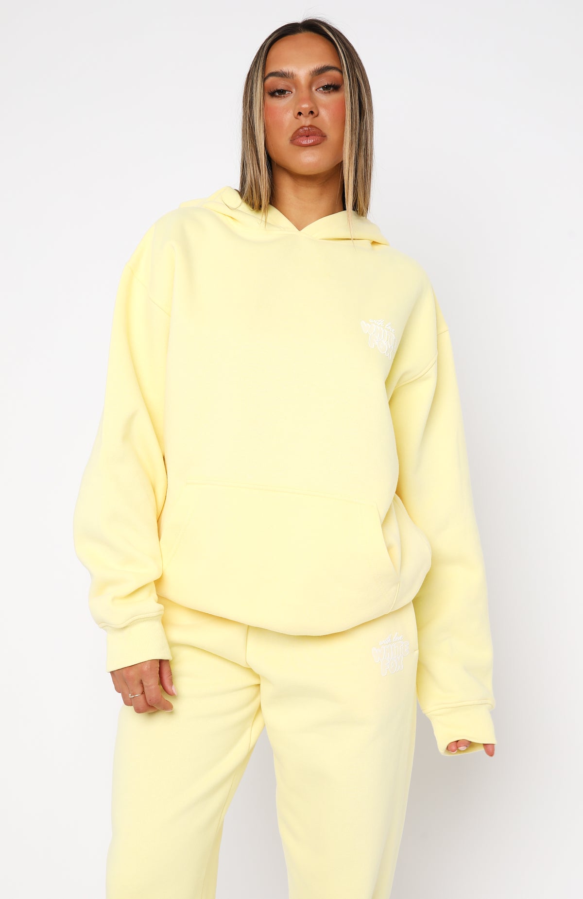 With Love Always Oversized Hoodie Lemon | White Fox Boutique