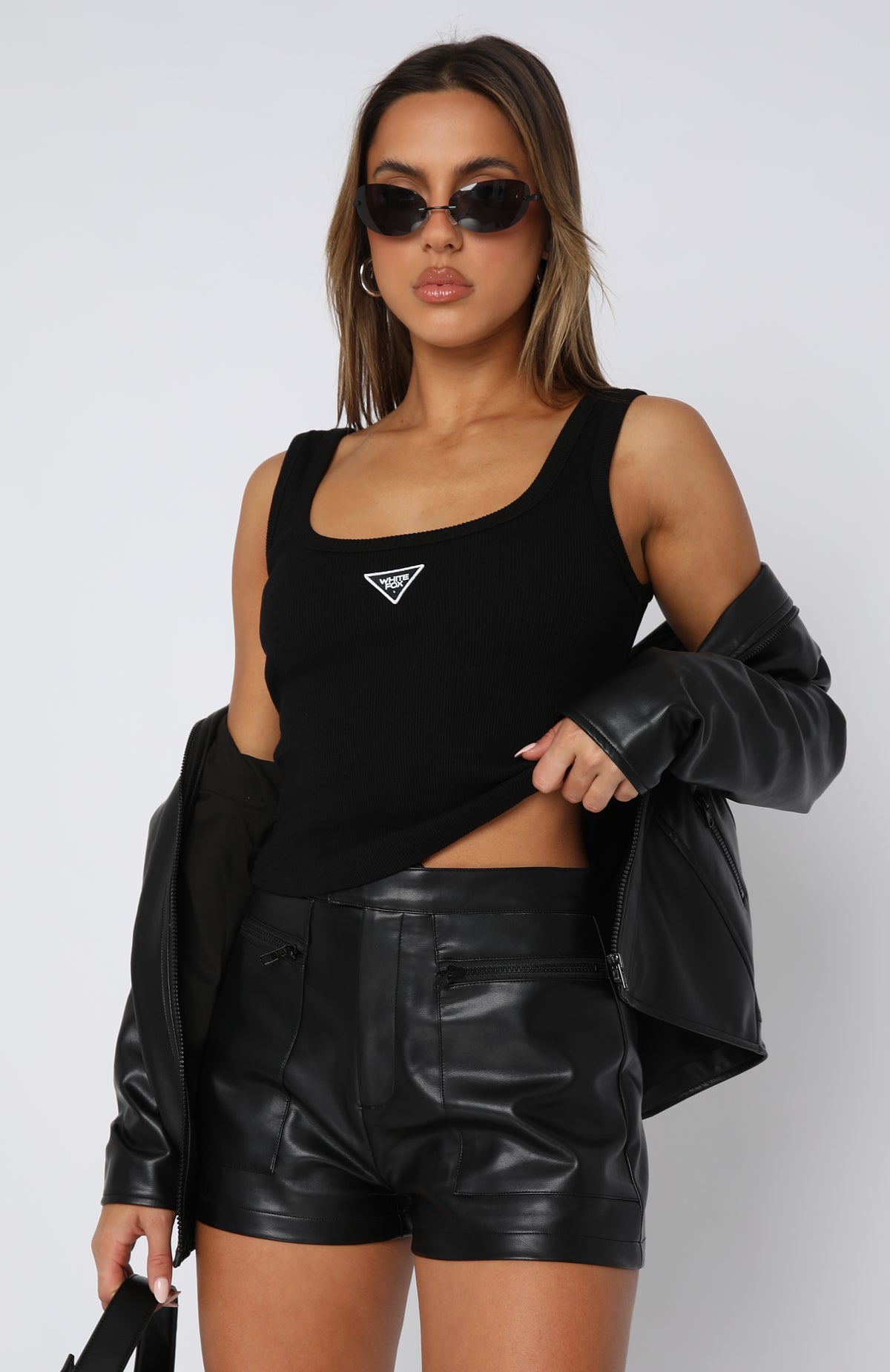 Talk To Me Nice Tank Black | White Fox Boutique