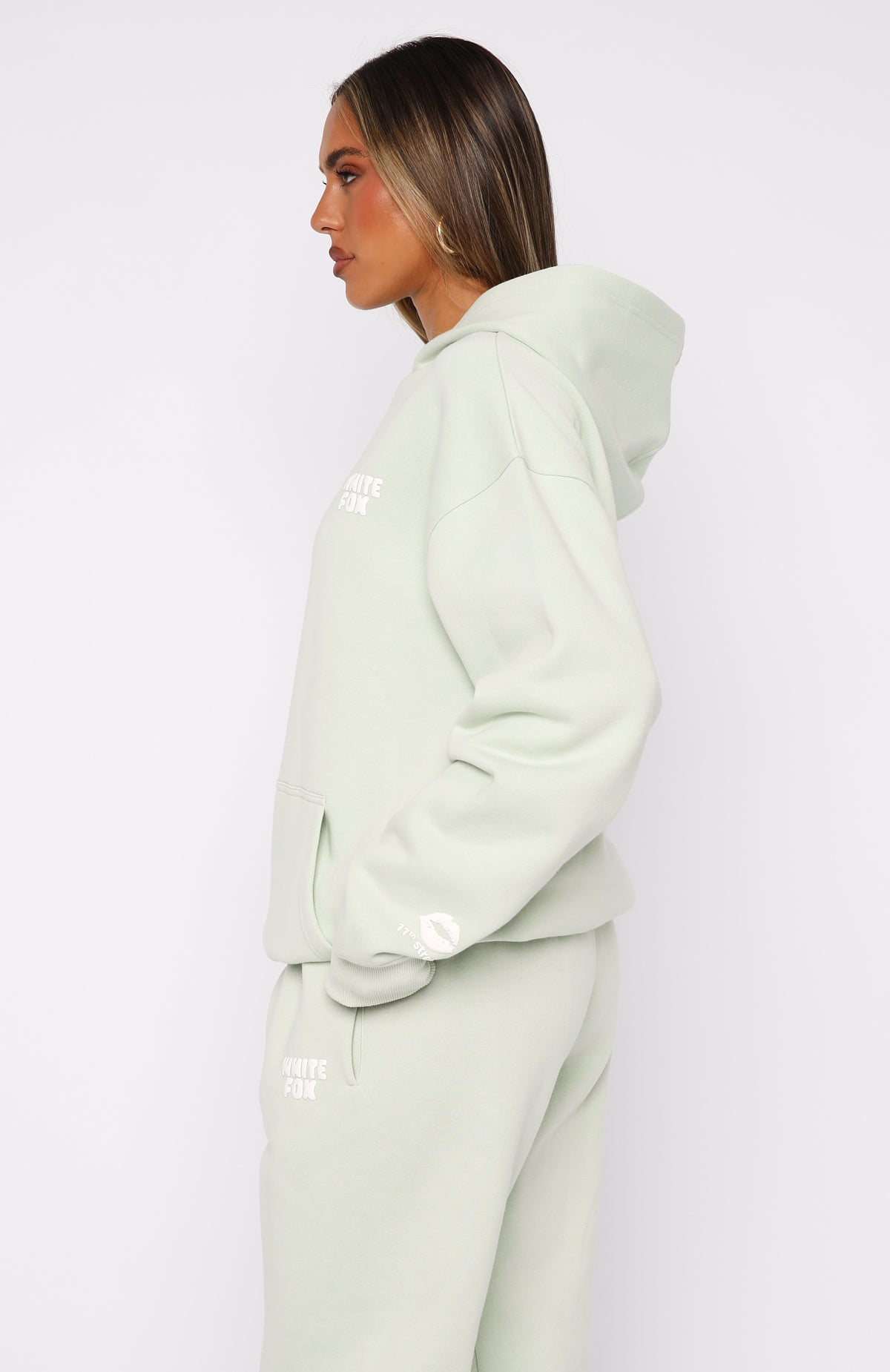 11th Street Keeping It Real Oversized Hoodie Iced Matcha | White Fox ...