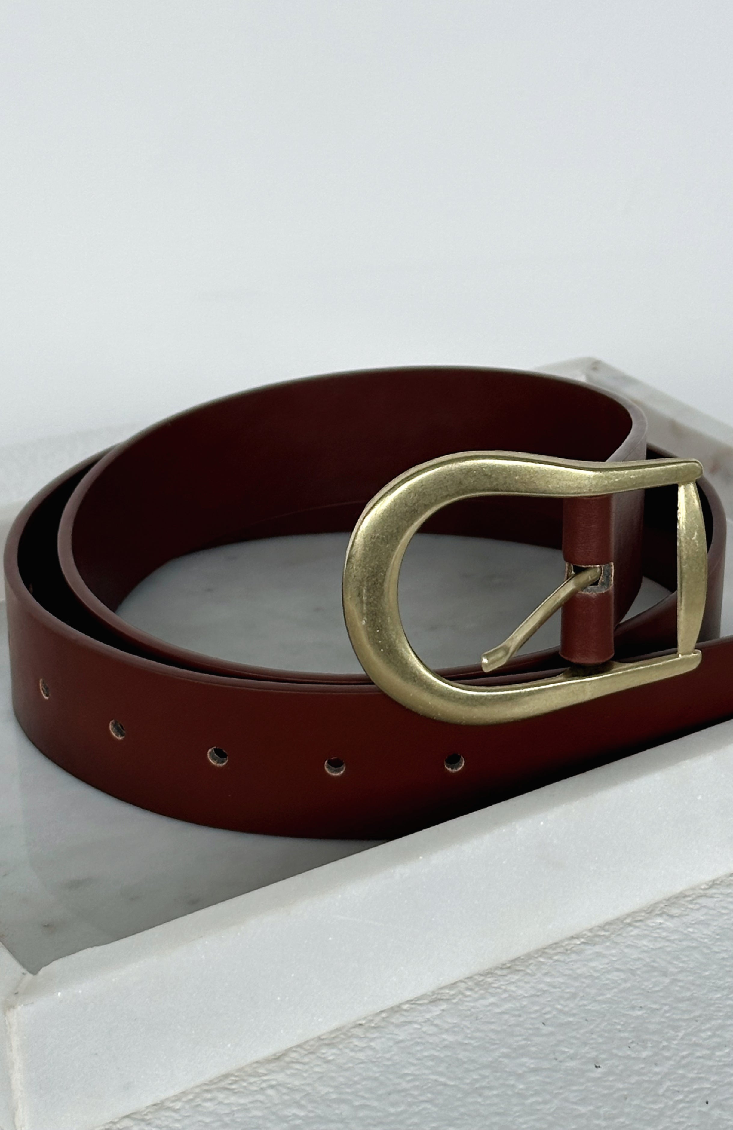 Austin Belt Brown/Gold | White Fox Boutique