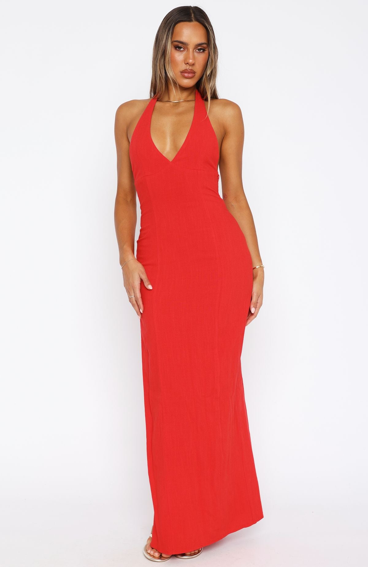 Sun Kissed Glow Maxi Dress Red | White Fox Boutique