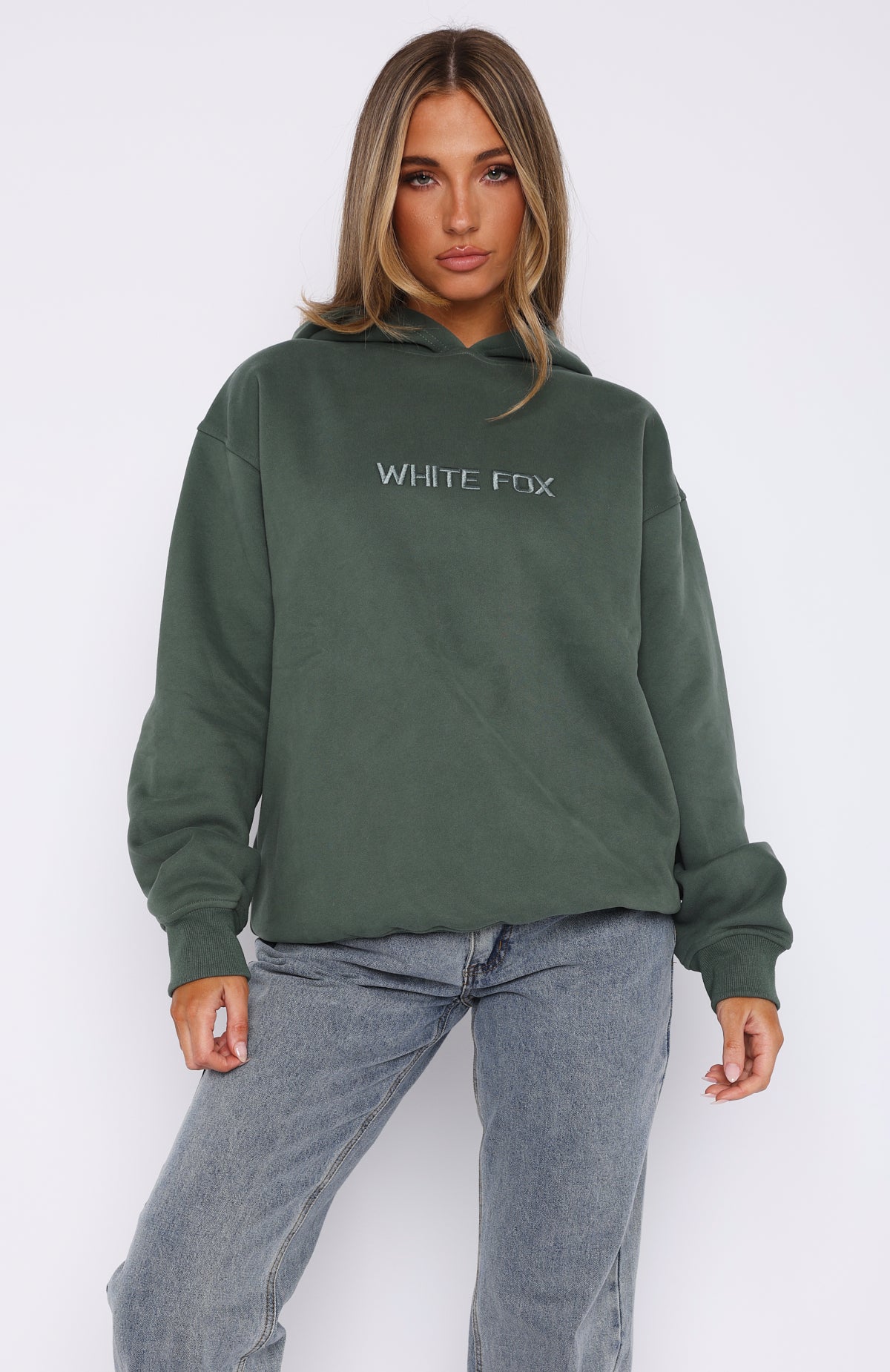Stay Lifted Oversized Hoodie Dark Green | White Fox Boutique