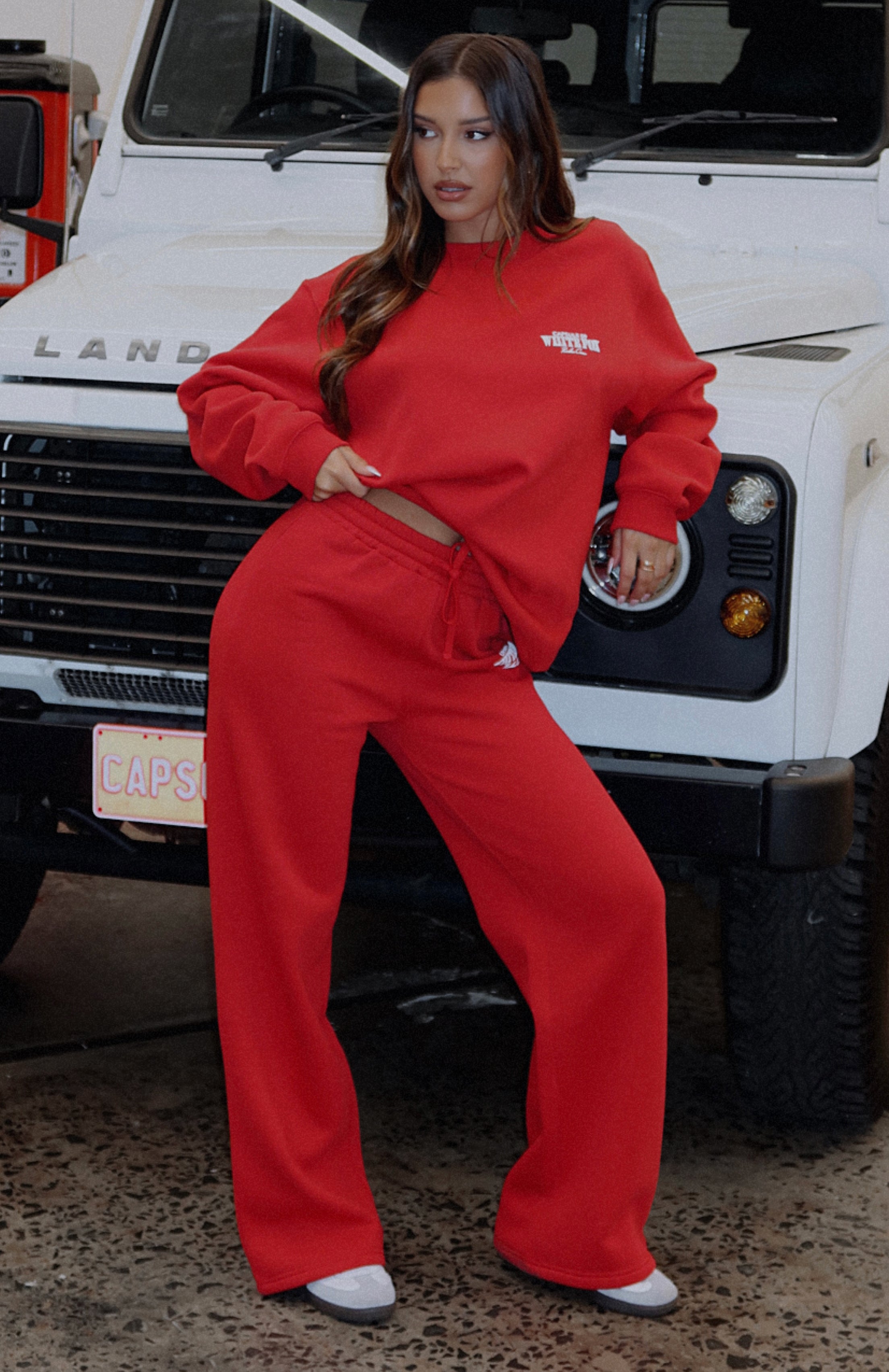 Capsule 9 Rodeo Crew Wide Leg Sweatpants Red | White Fox Boutique