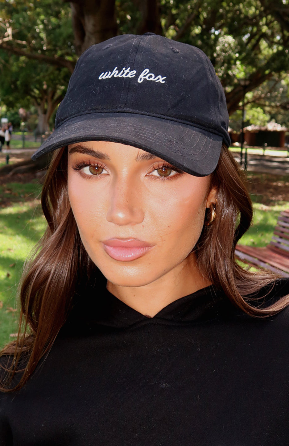 Asking For More Cap Black | White Fox Boutique