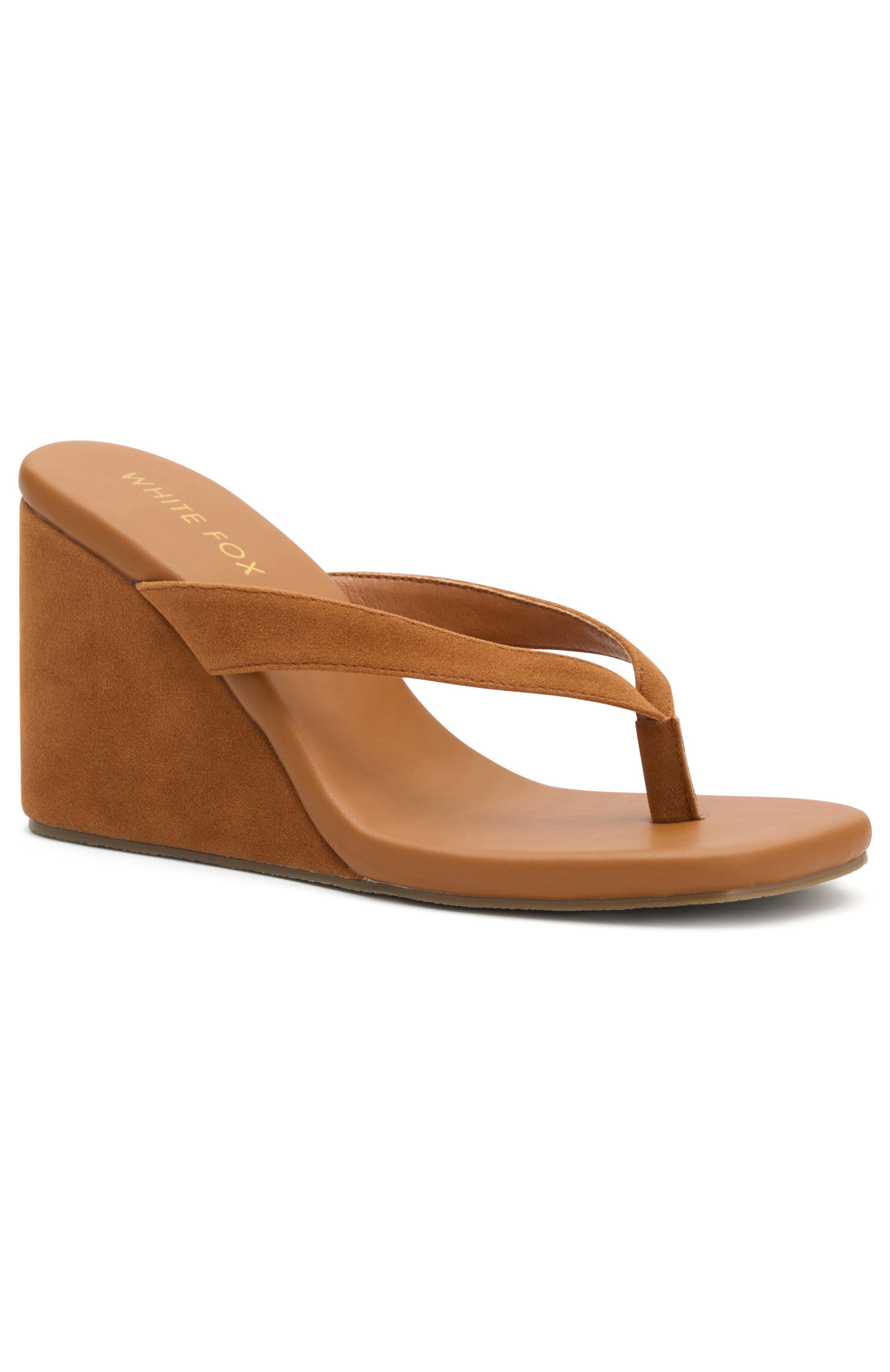 Grace Wedge Caramel Faux Suede | White Fox Boutique
