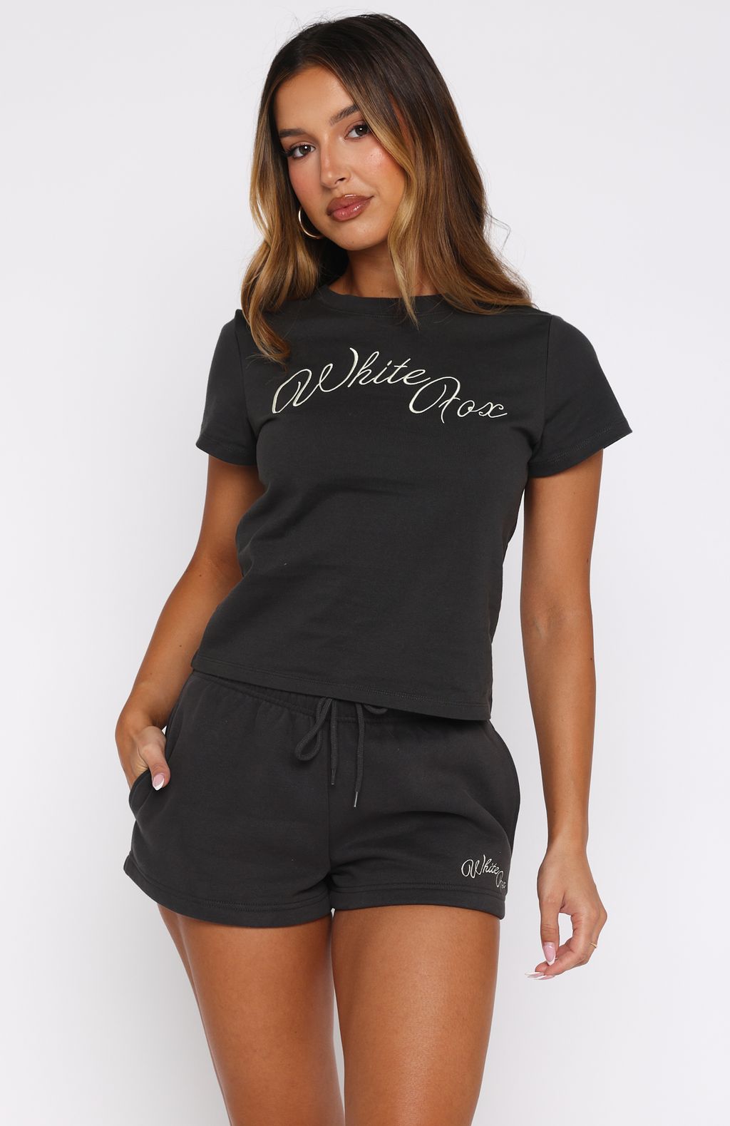 Lucky Thirteen Elsa Lounge Shorts Charcoal | White Fox Boutique