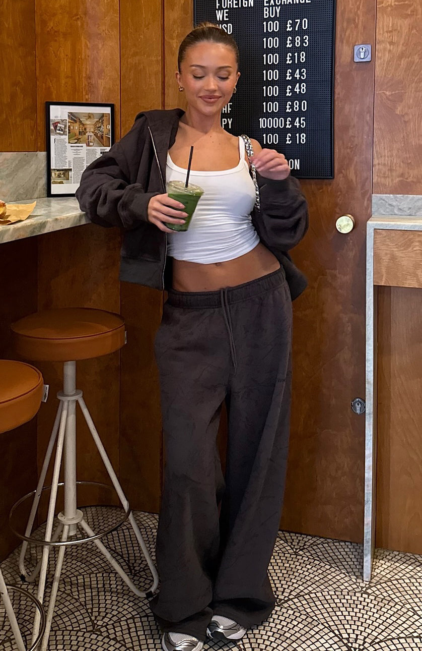 Hiding Away Wide Leg Sweatpants Dark Camo | White Fox Boutique