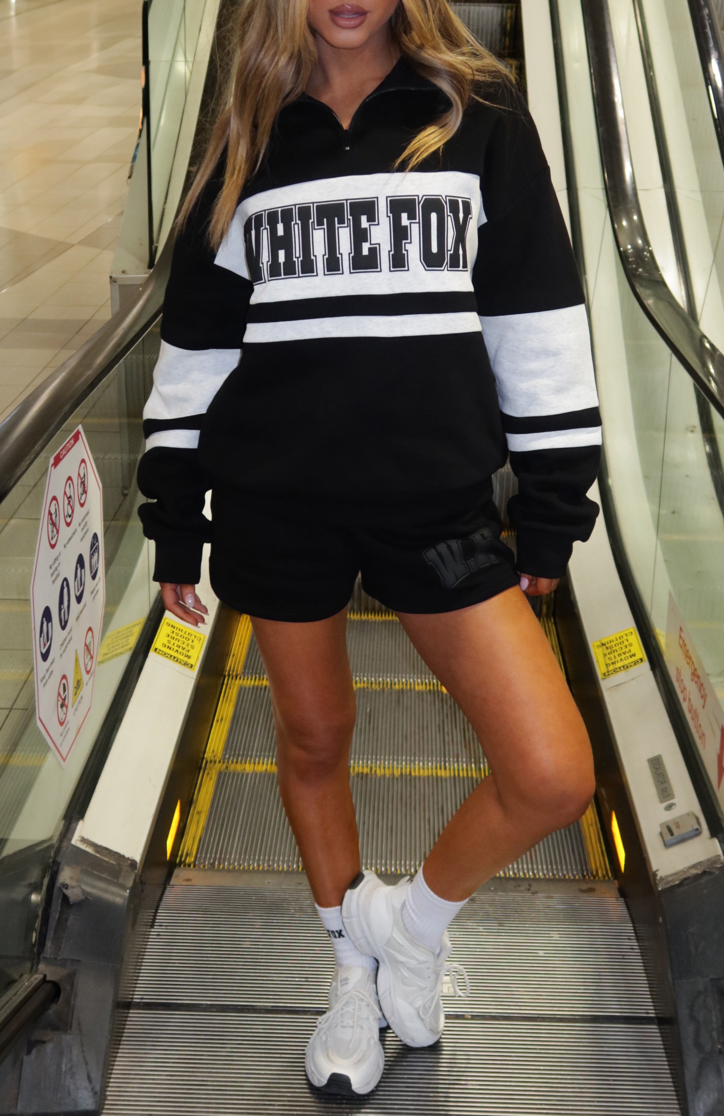 Decade Classics Varsity Lounge Shorts Black White Fox Boutique