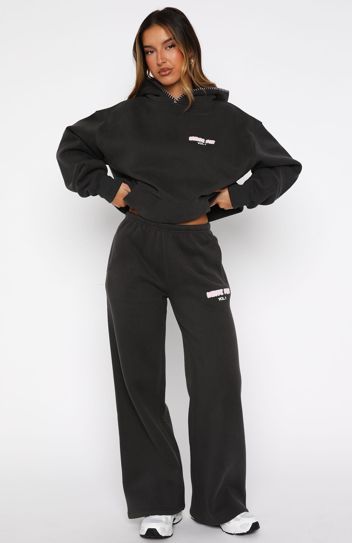 Vol. 1 Wide Leg Sweatpants Charcoal | White Fox Boutique