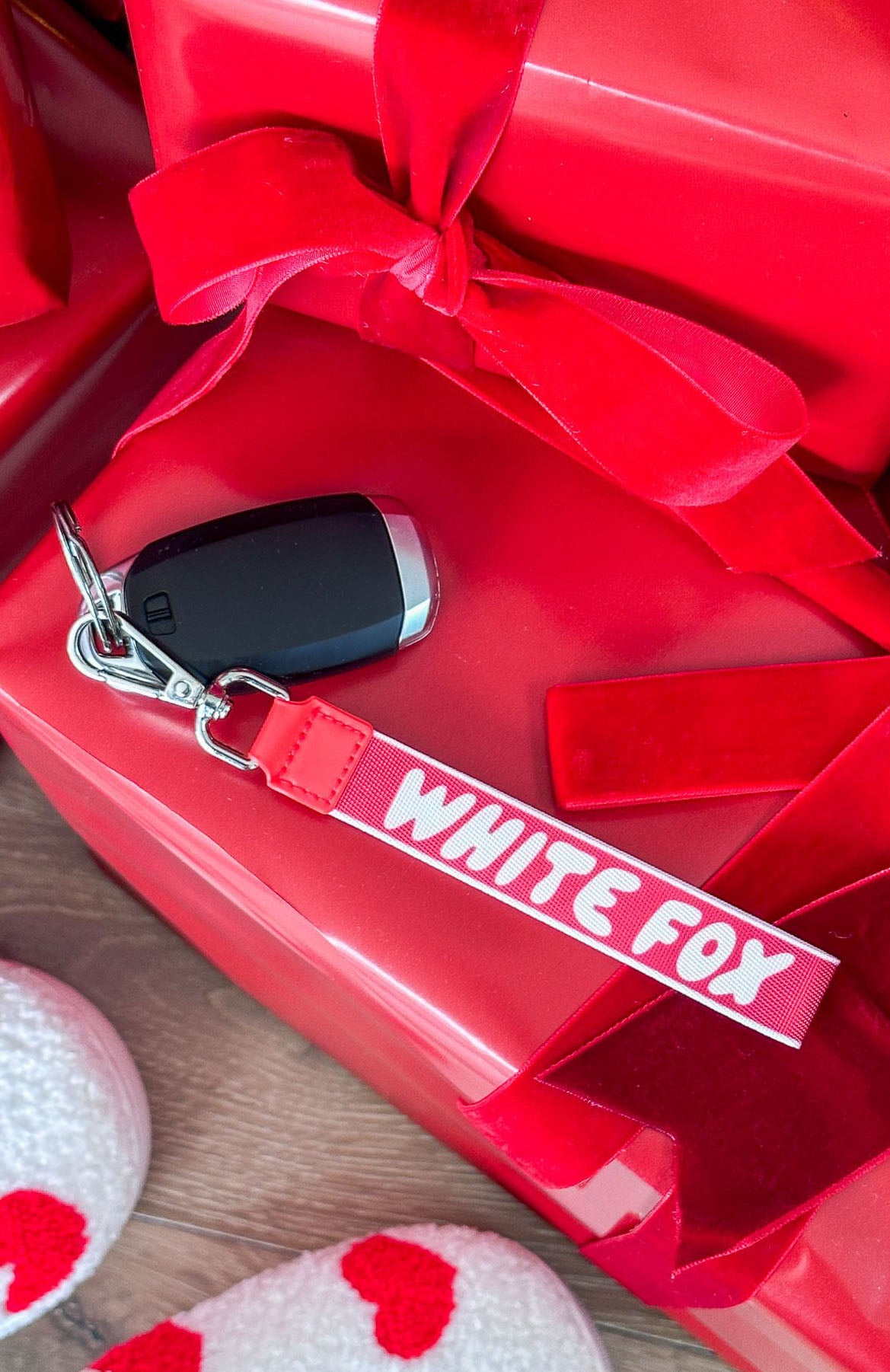 Next Level Strap Keychain Red/White | White Fox Boutique
