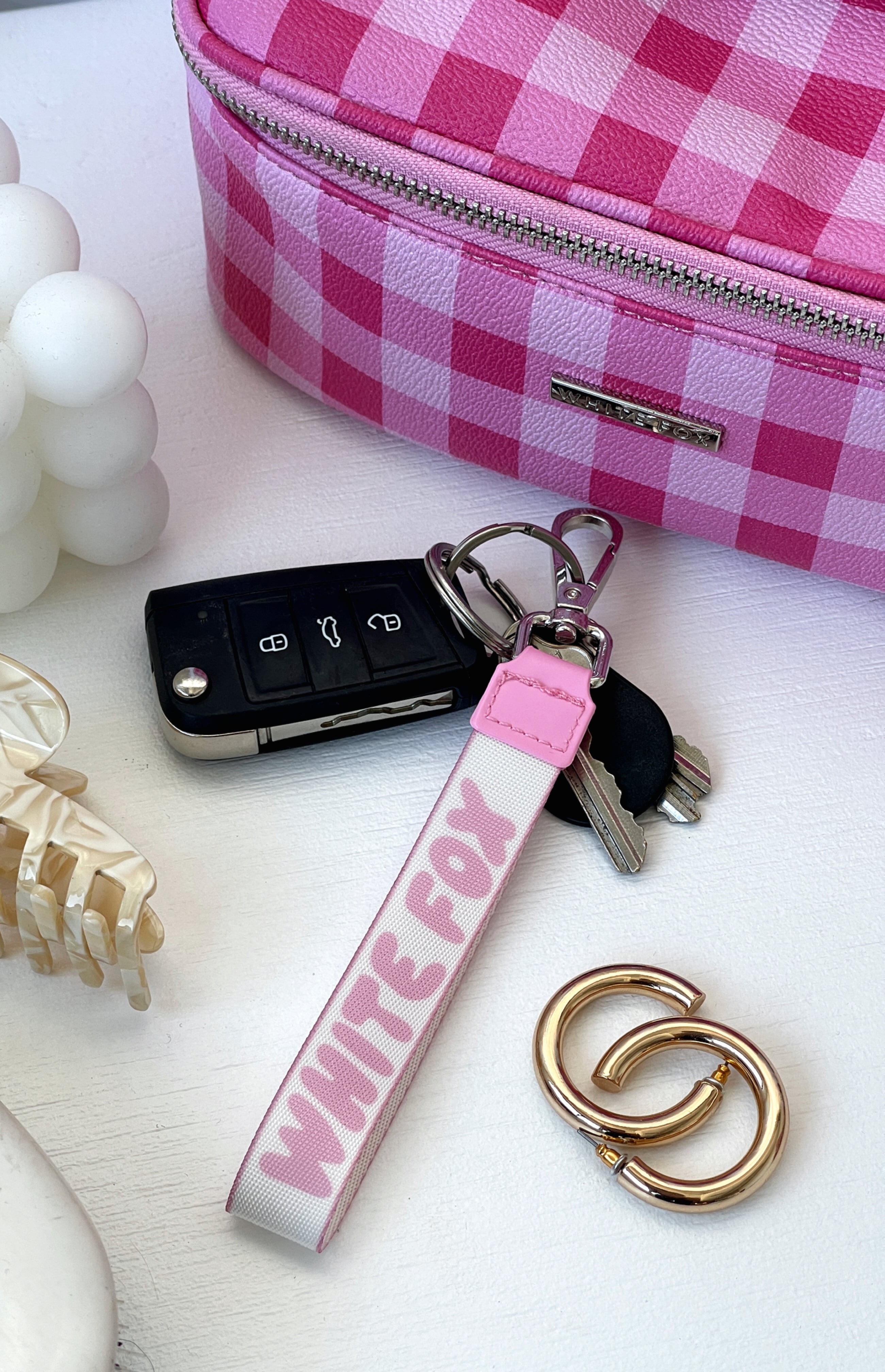 Next Level Strap Keychain Pink | White Fox Boutique