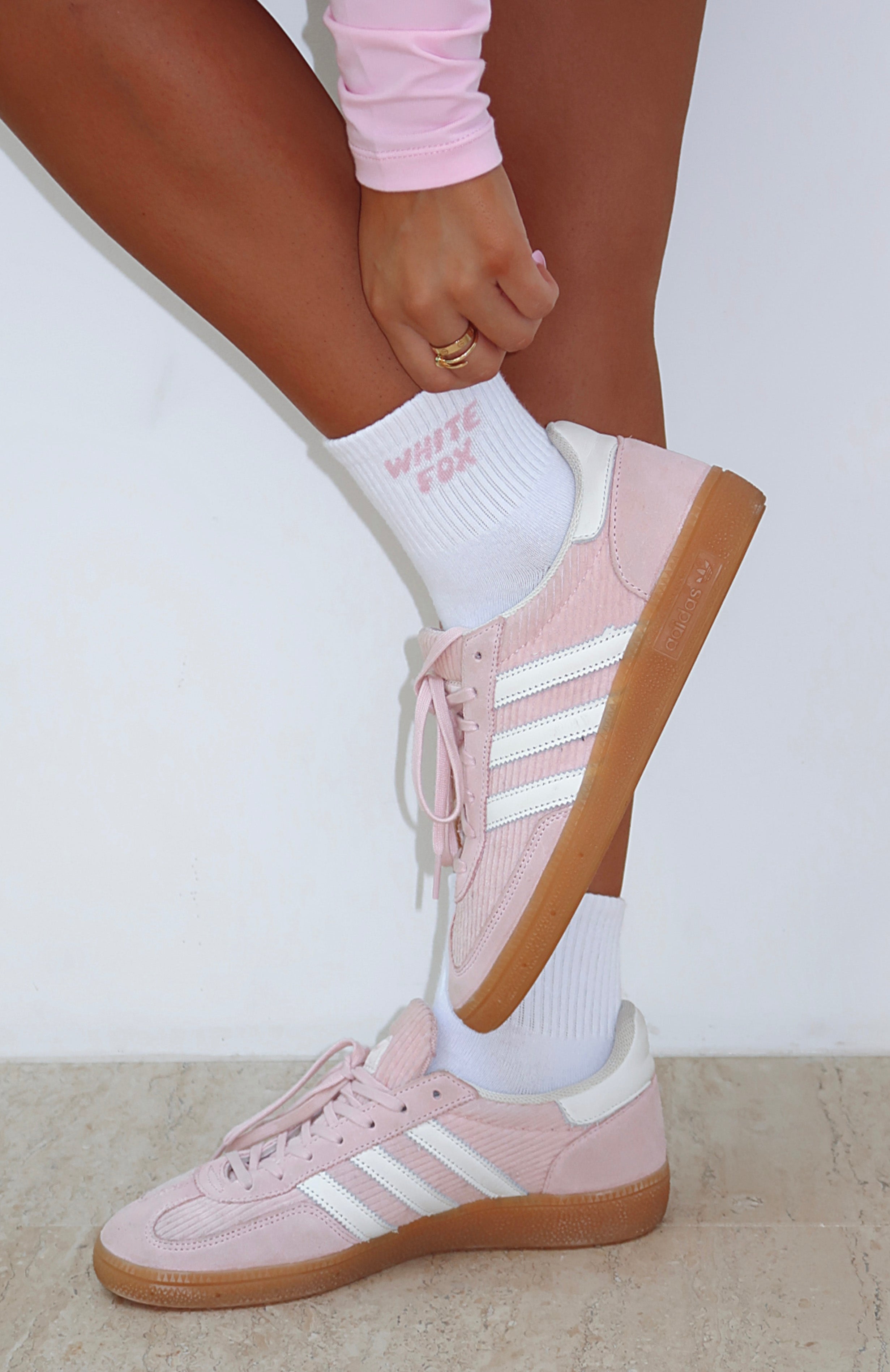 Offstage Socks White/Pink | White Fox Boutique