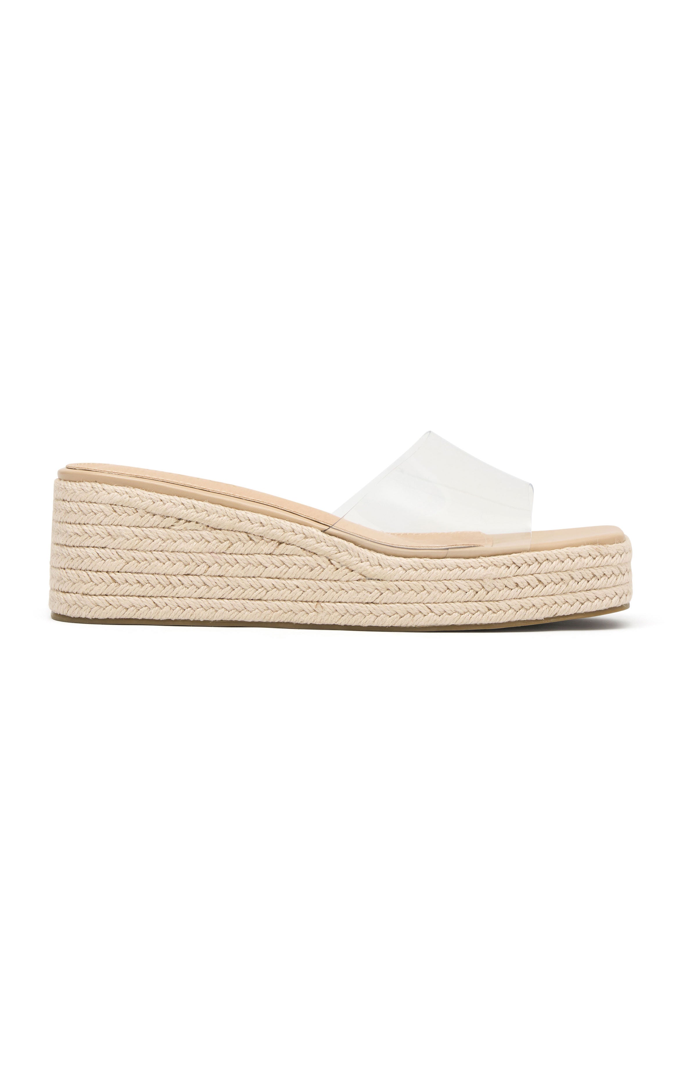 Rayna Platform Slides Natural Woven | White Fox Boutique