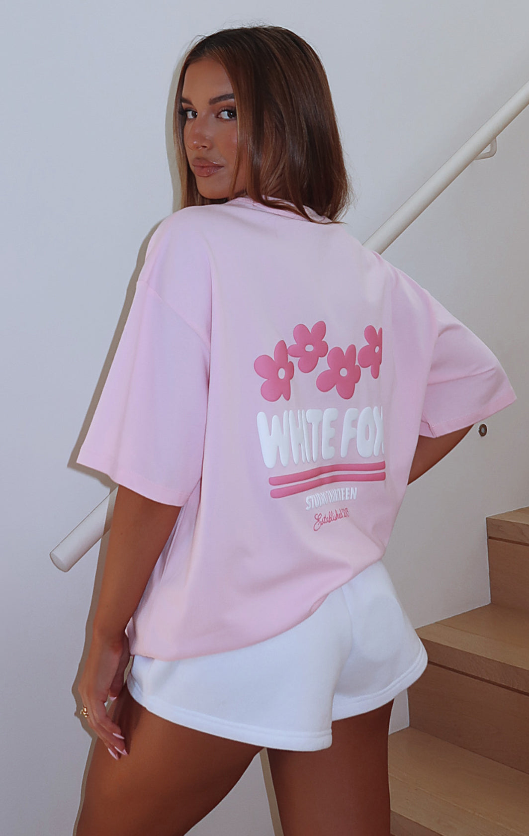 Tropic Time Oversized Tee Pink | White Fox Boutique