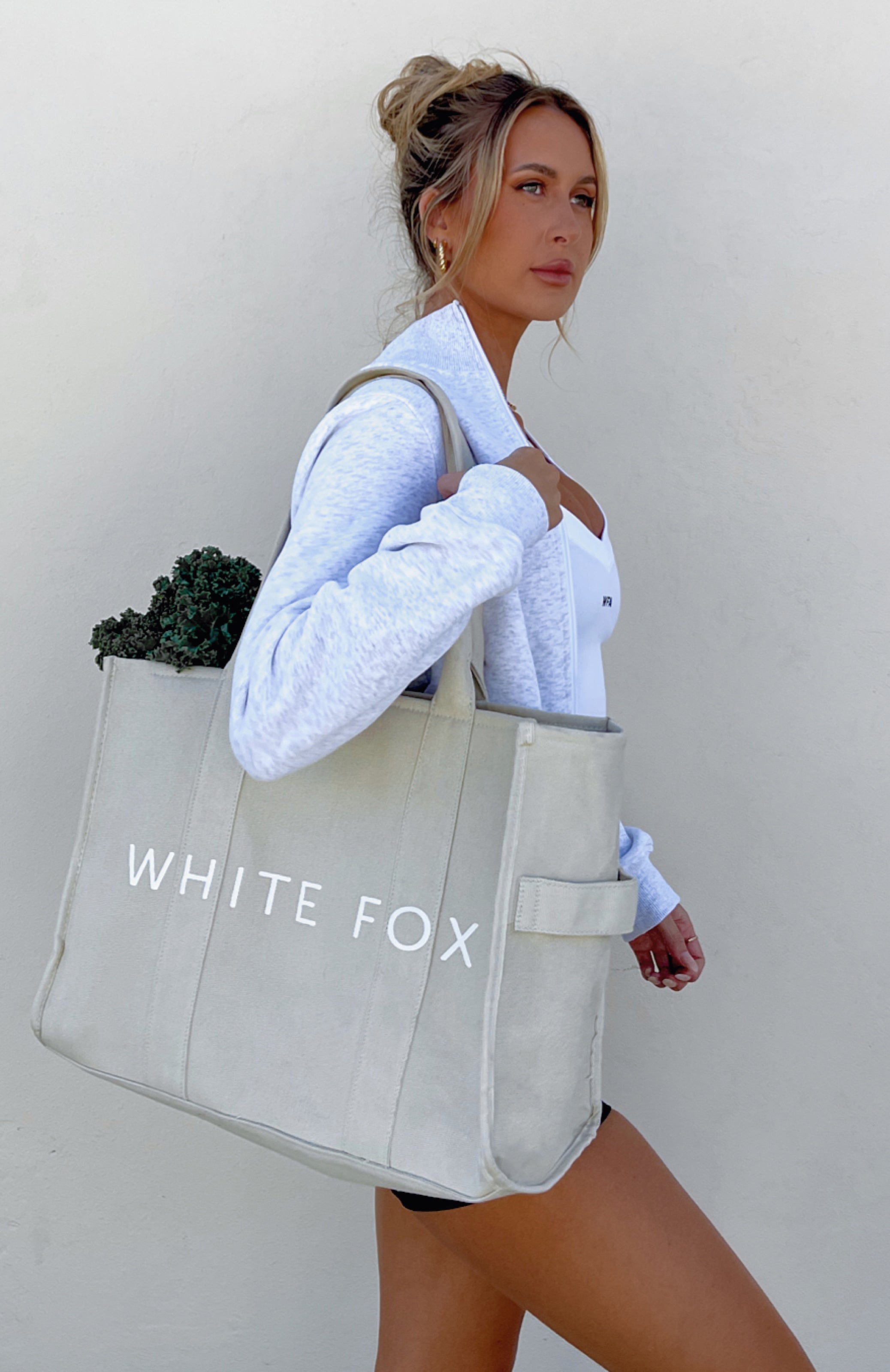 White Fox Tote Bag Beige | White Fox Boutique