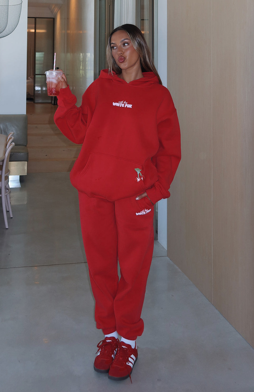 With Love In The Moment Sweatpants Red | White Fox Boutique