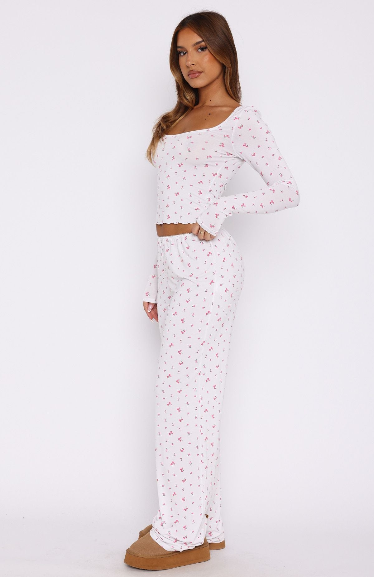 Dreamy Pyjama Pants Pink Blossom | White Fox Boutique