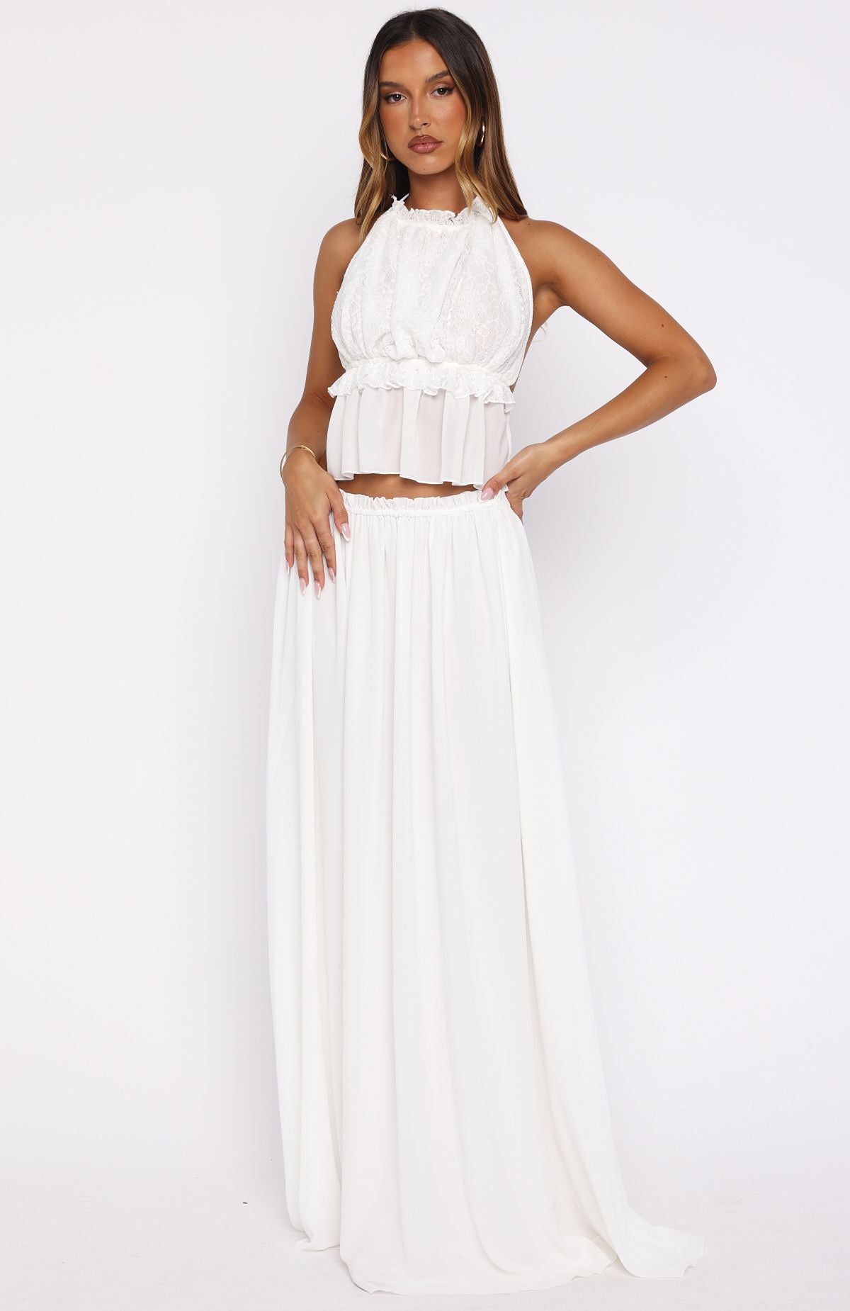 Pure Magic Maxi Skirt White | White Fox Boutique
