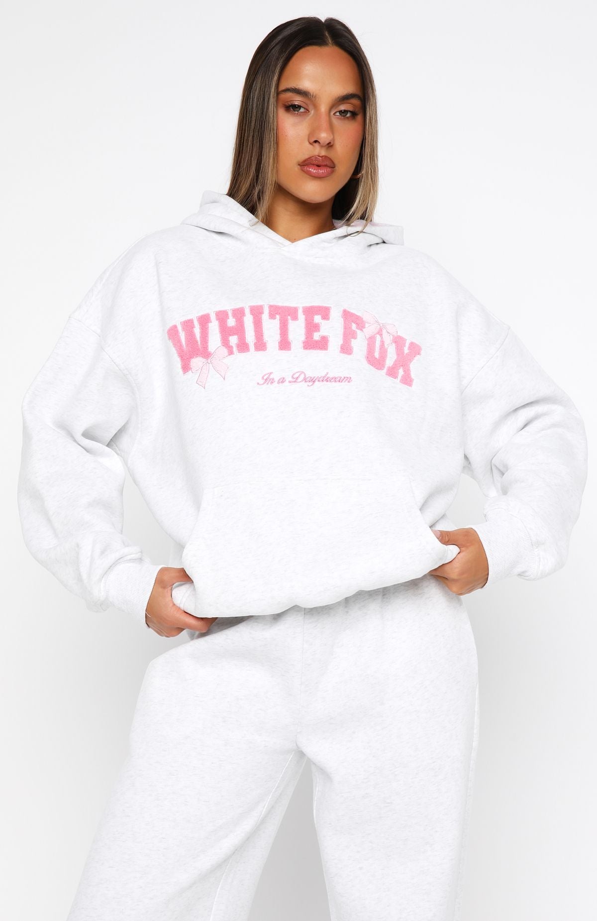 Daydreamers Madeline Oversized Hoodie Grey Marle | White Fox Boutique