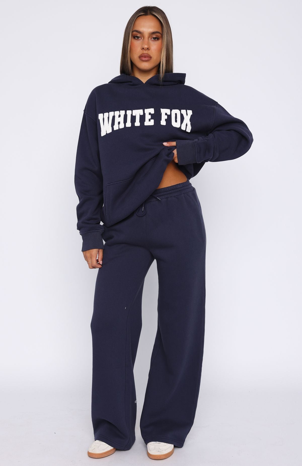 Shout It Out Wide Leg Sweatpants Navy | White Fox Boutique