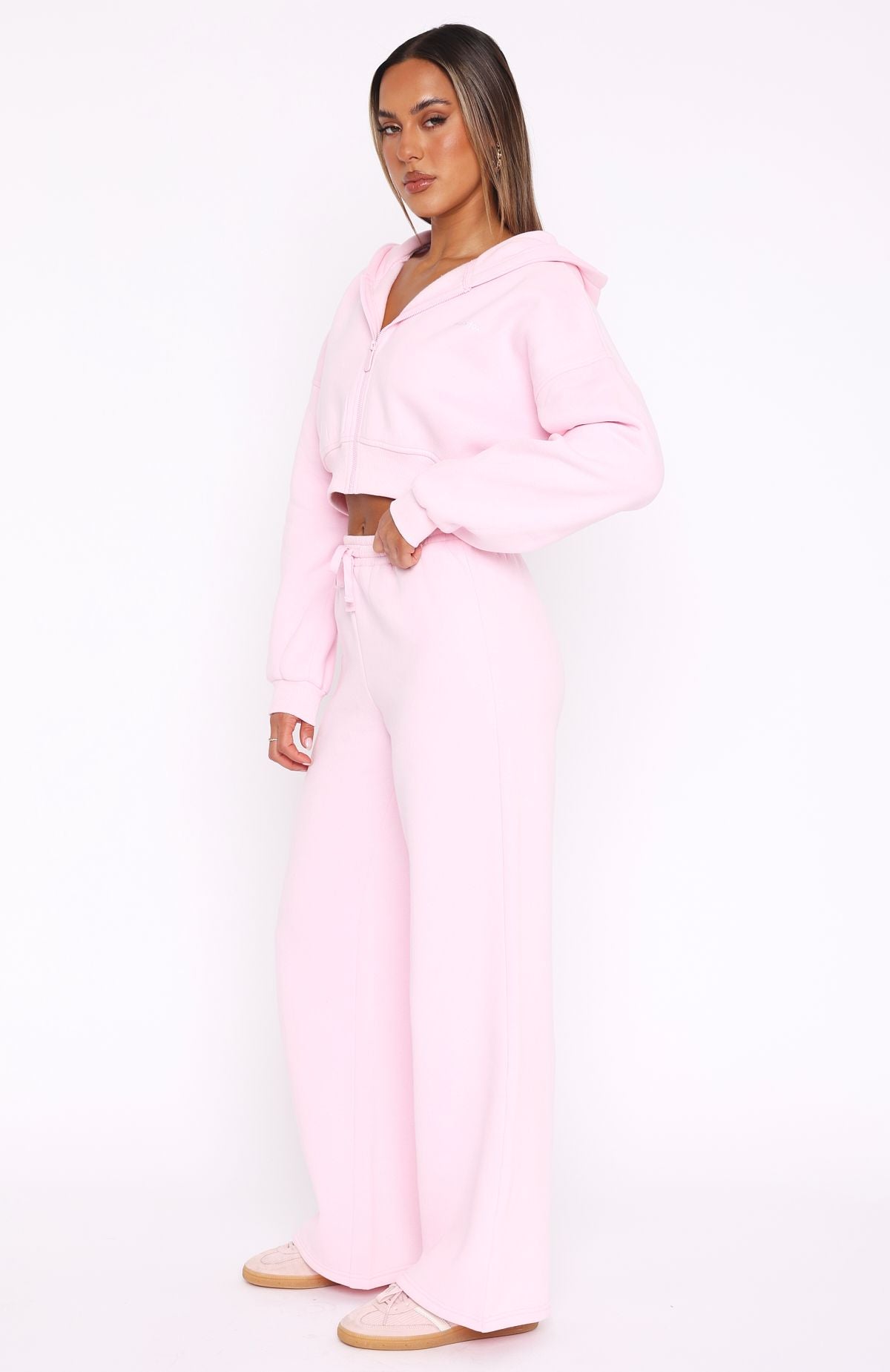 Straight Forward Wide Leg Sweatpants Pink | White Fox Boutique