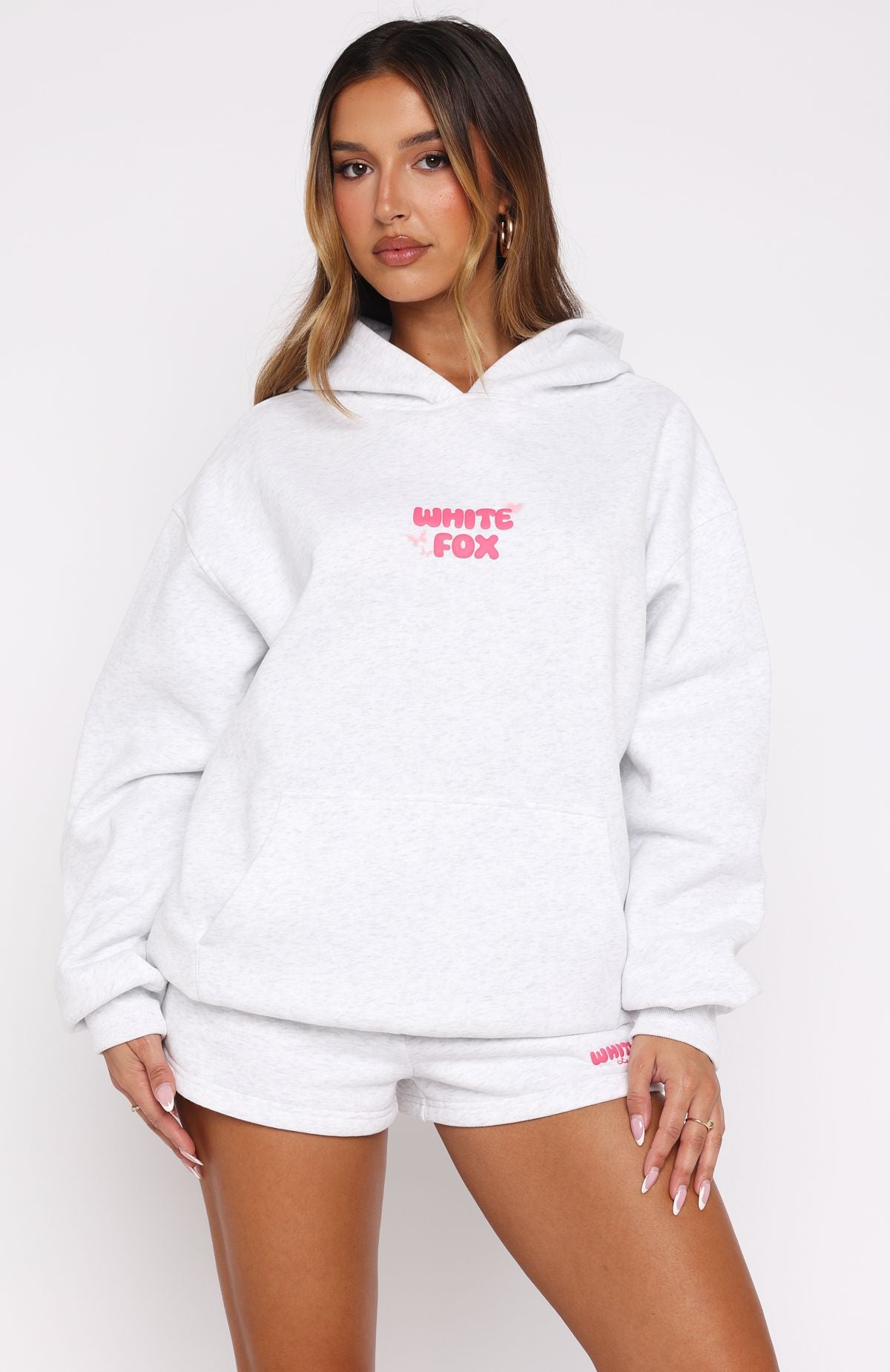 Lucky Thirteen Stephanie Oversized Hoodie Grey Marle | White Fox Boutique