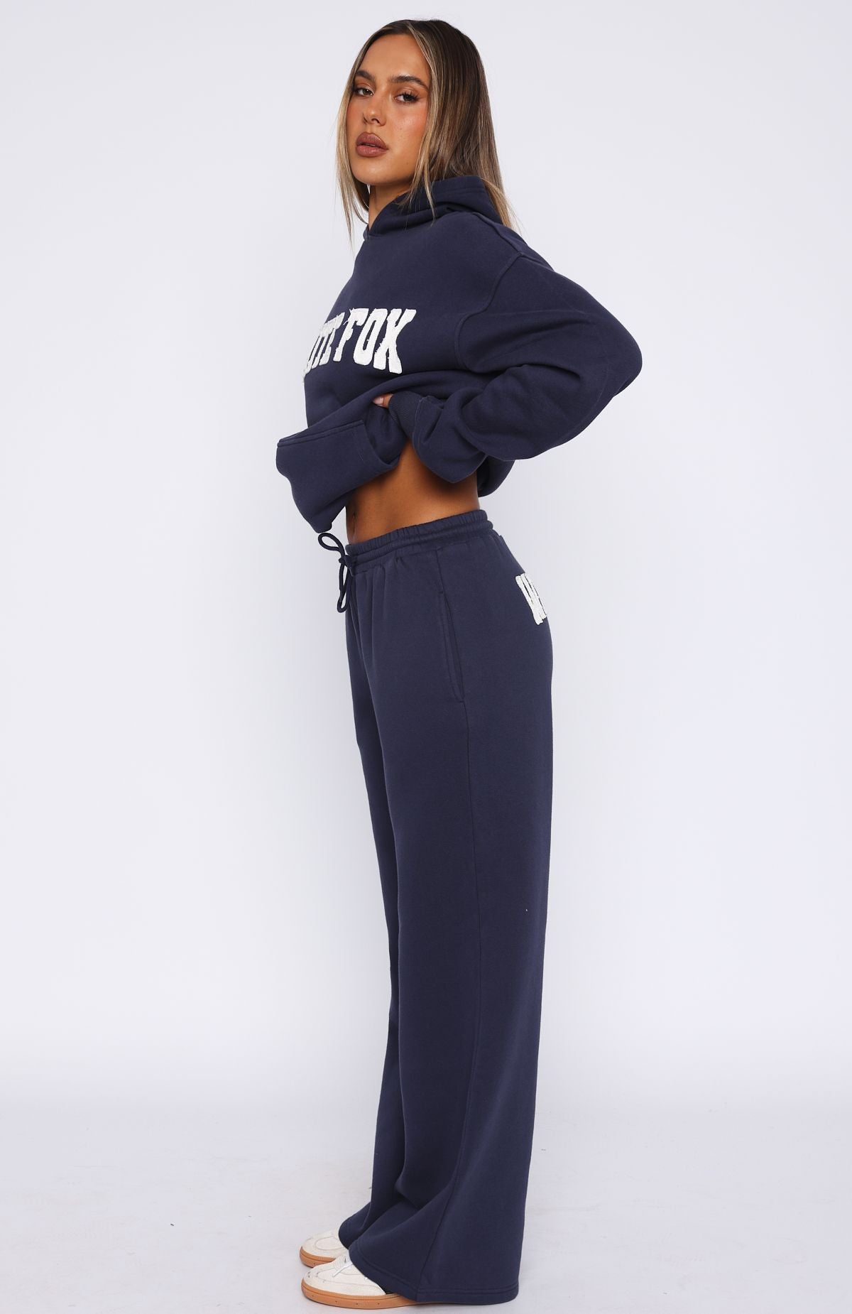 Shout It Out Wide Leg Sweatpants Navy | White Fox Boutique