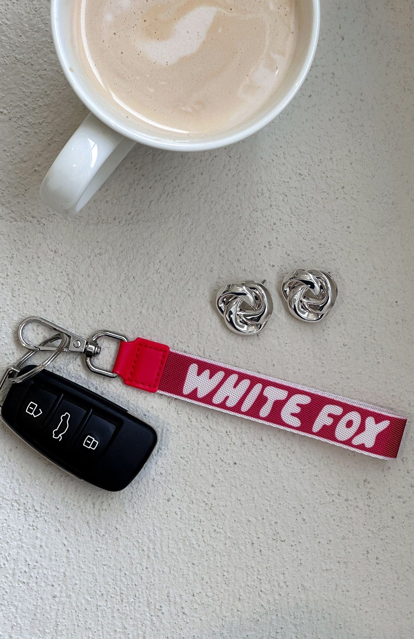 Next Level Strap Keychain Red/White | White Fox Boutique