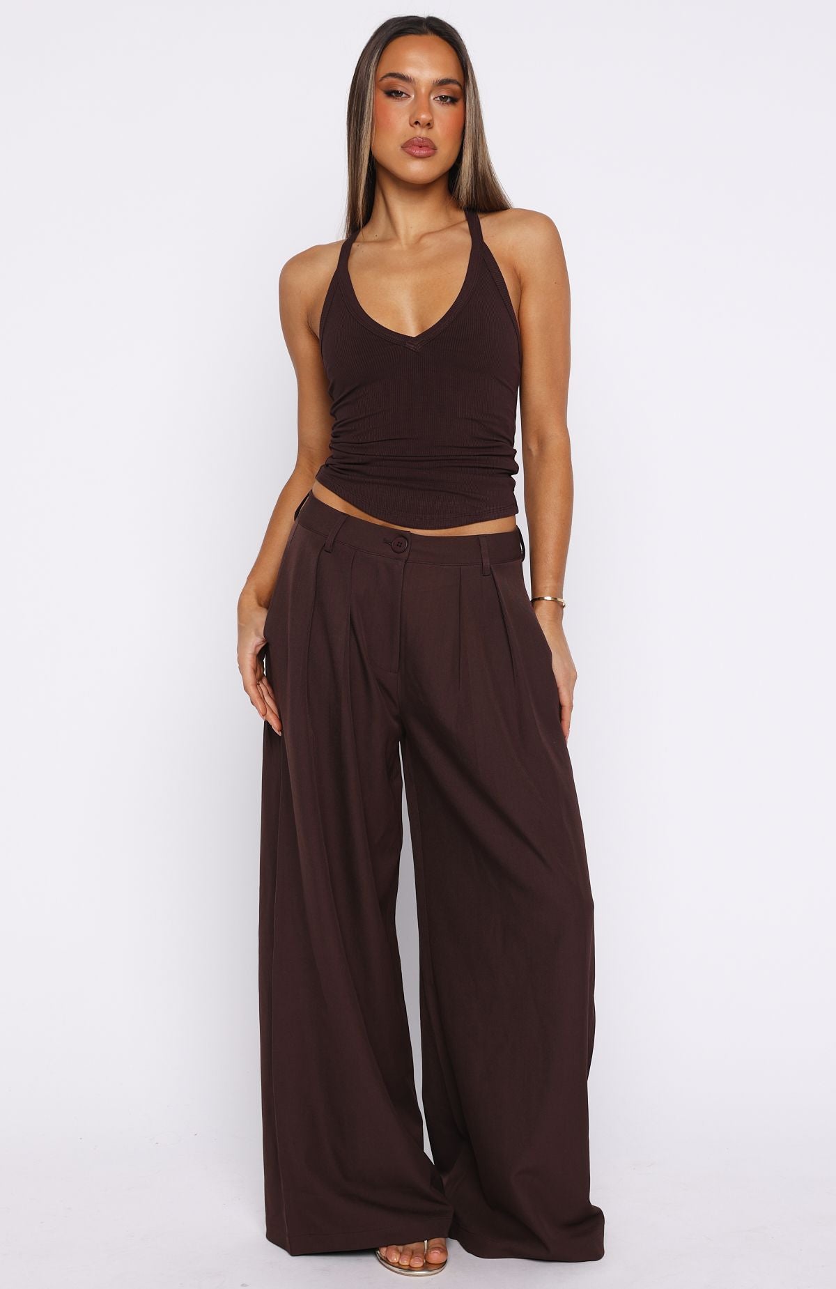 Figuring Out Feelings Pants Chocolate | White Fox Boutique