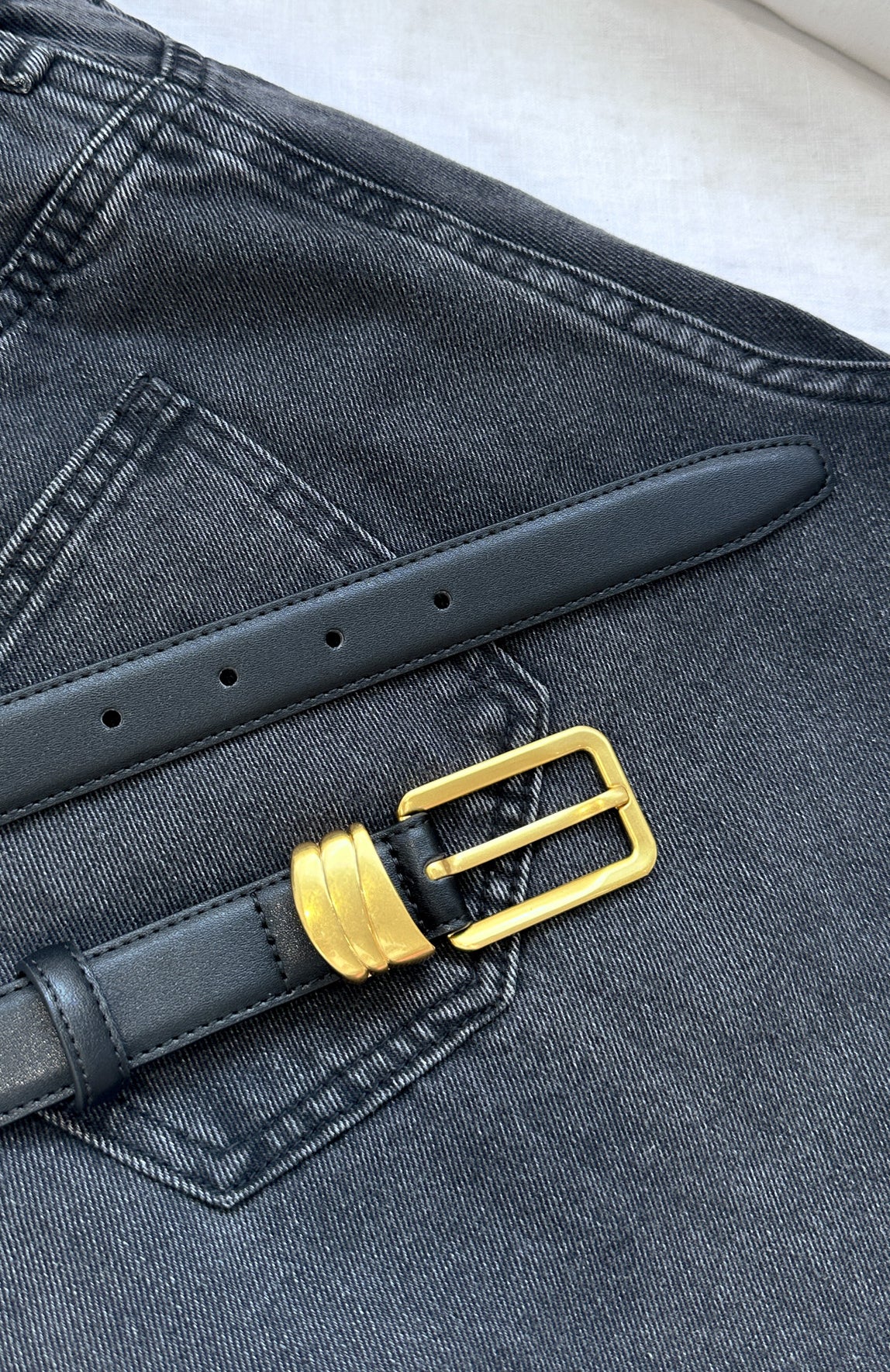 Rex Belt Black/Vintage Gold | White Fox Boutique