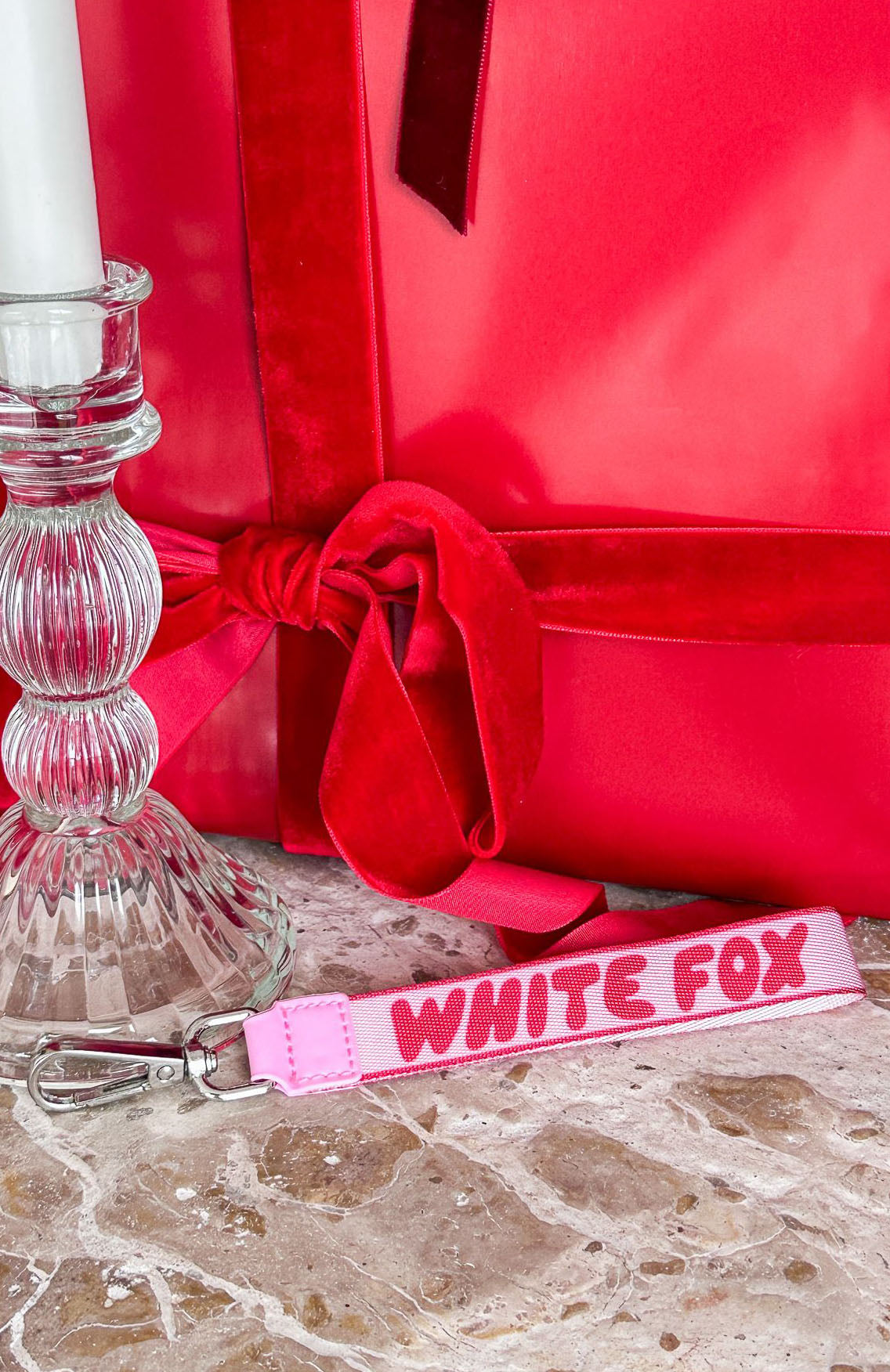 Next Level Strap Keychain Pink/Red | White Fox Boutique