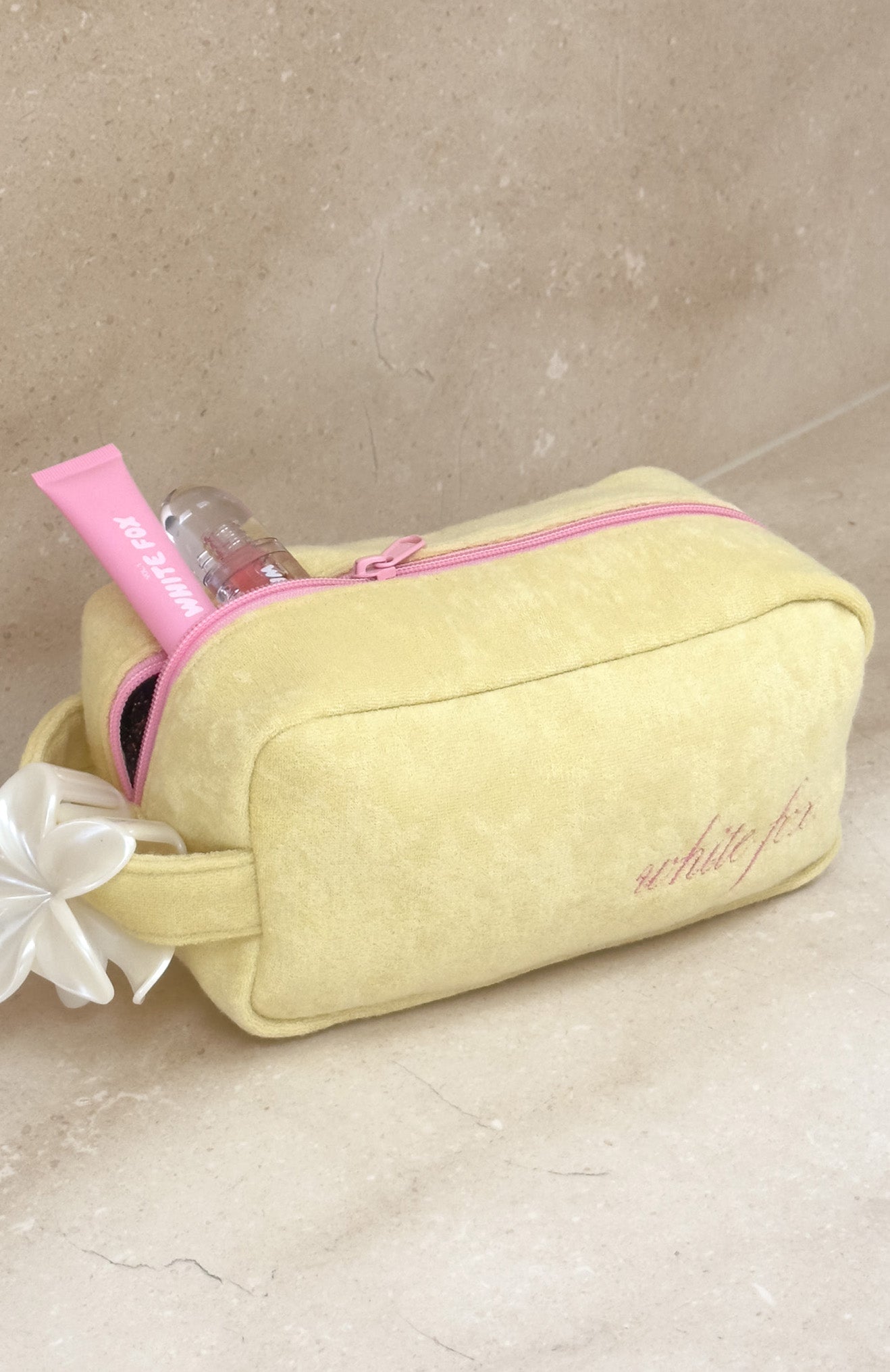 Lillian Cosmetic Bag Lemon | White Fox Boutique