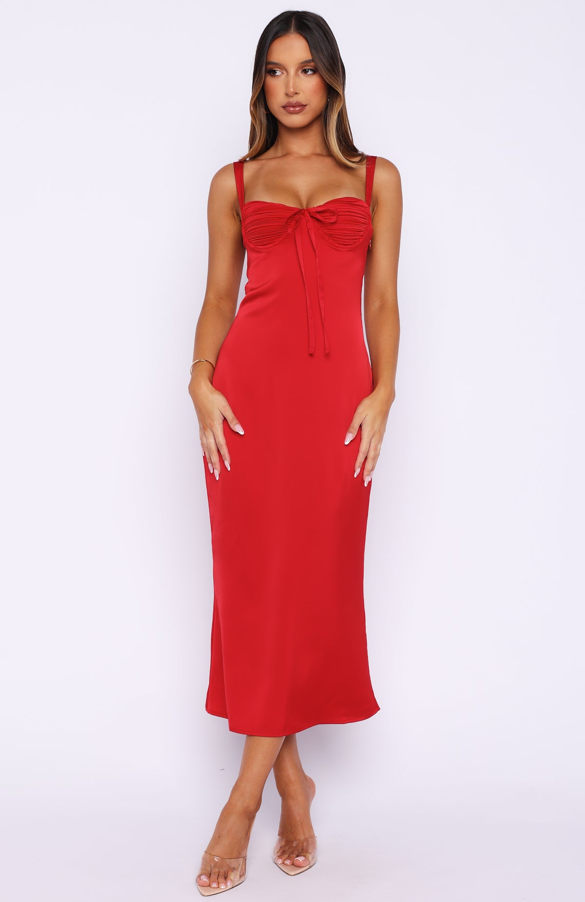 All Yours Midi Dress Red | White Fox Boutique