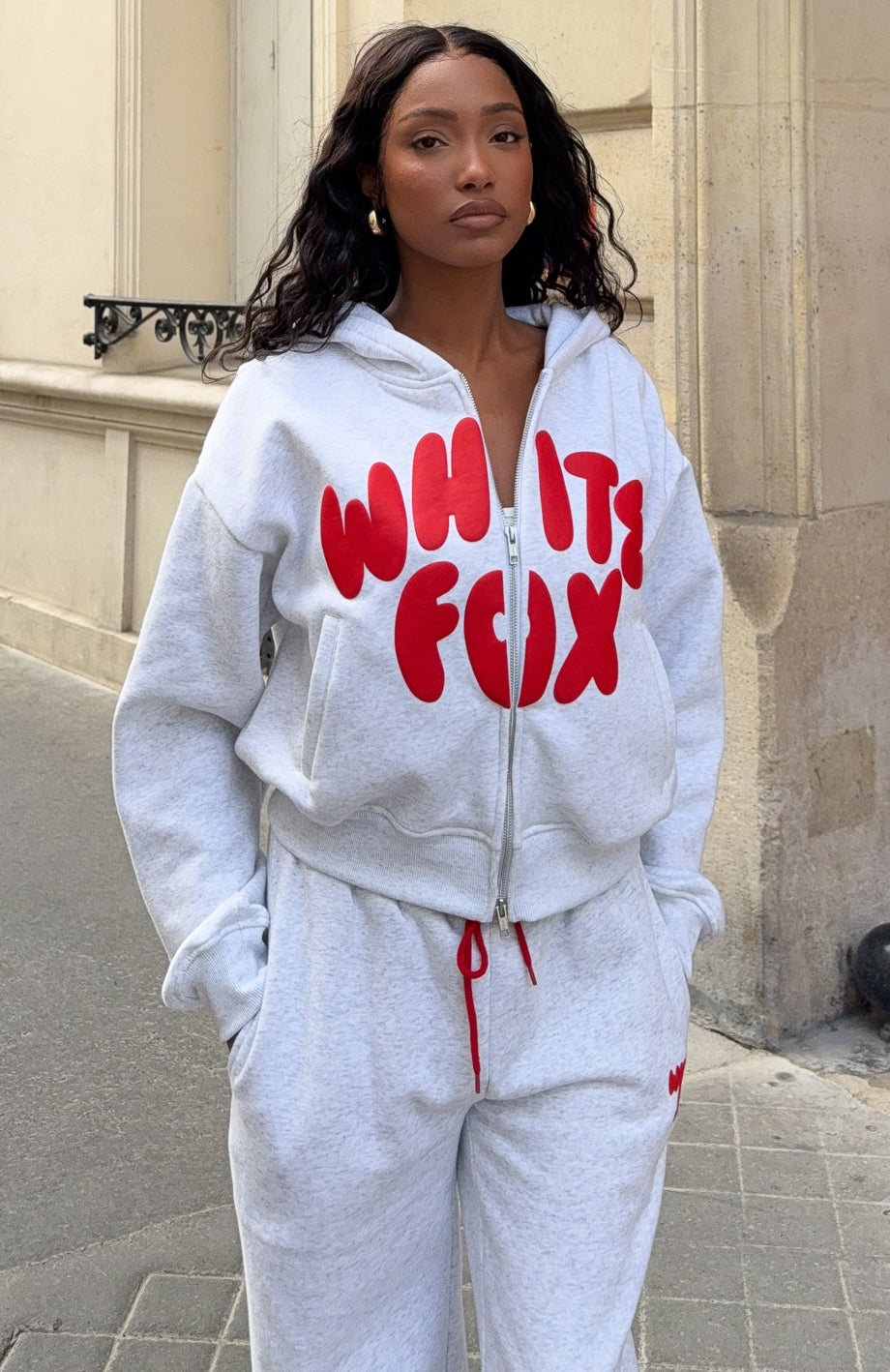 Club 14 Allie Boxy Zip Front Hoodie Grey Marle | White Fox Boutique