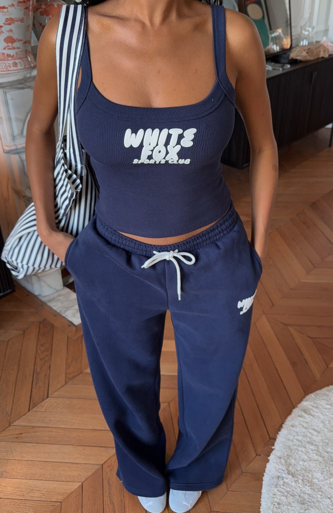 Club 14 Allie Singlet Top Navy | White Fox Boutique