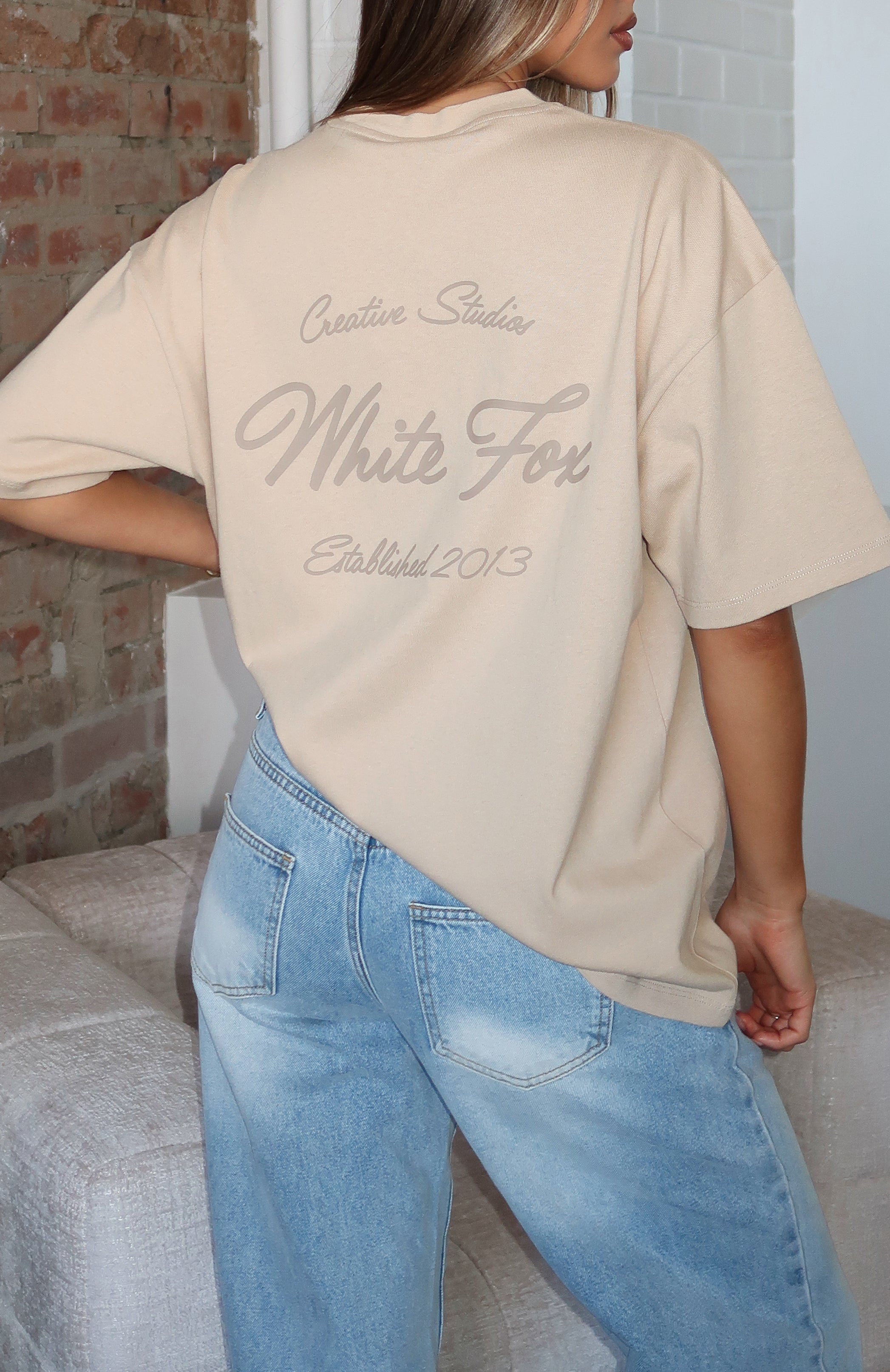 Creative Studios Oversized Tee Oatmeal | White Fox Boutique