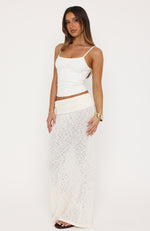 Cruising By Knit Maxi Skirt Cream | White Fox Boutique
