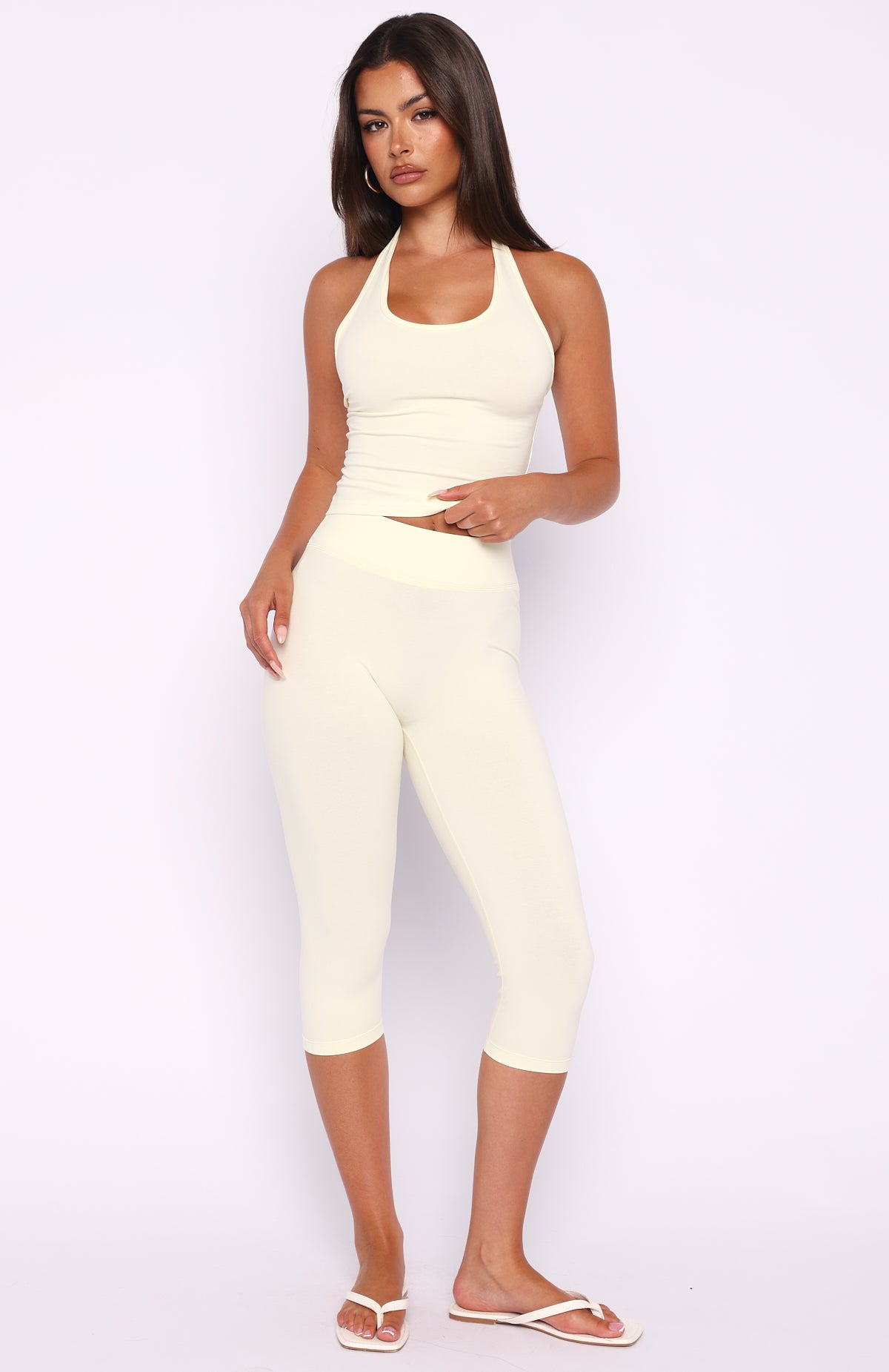 Focus On The Good Capri Pants Lemon | White Fox Boutique
