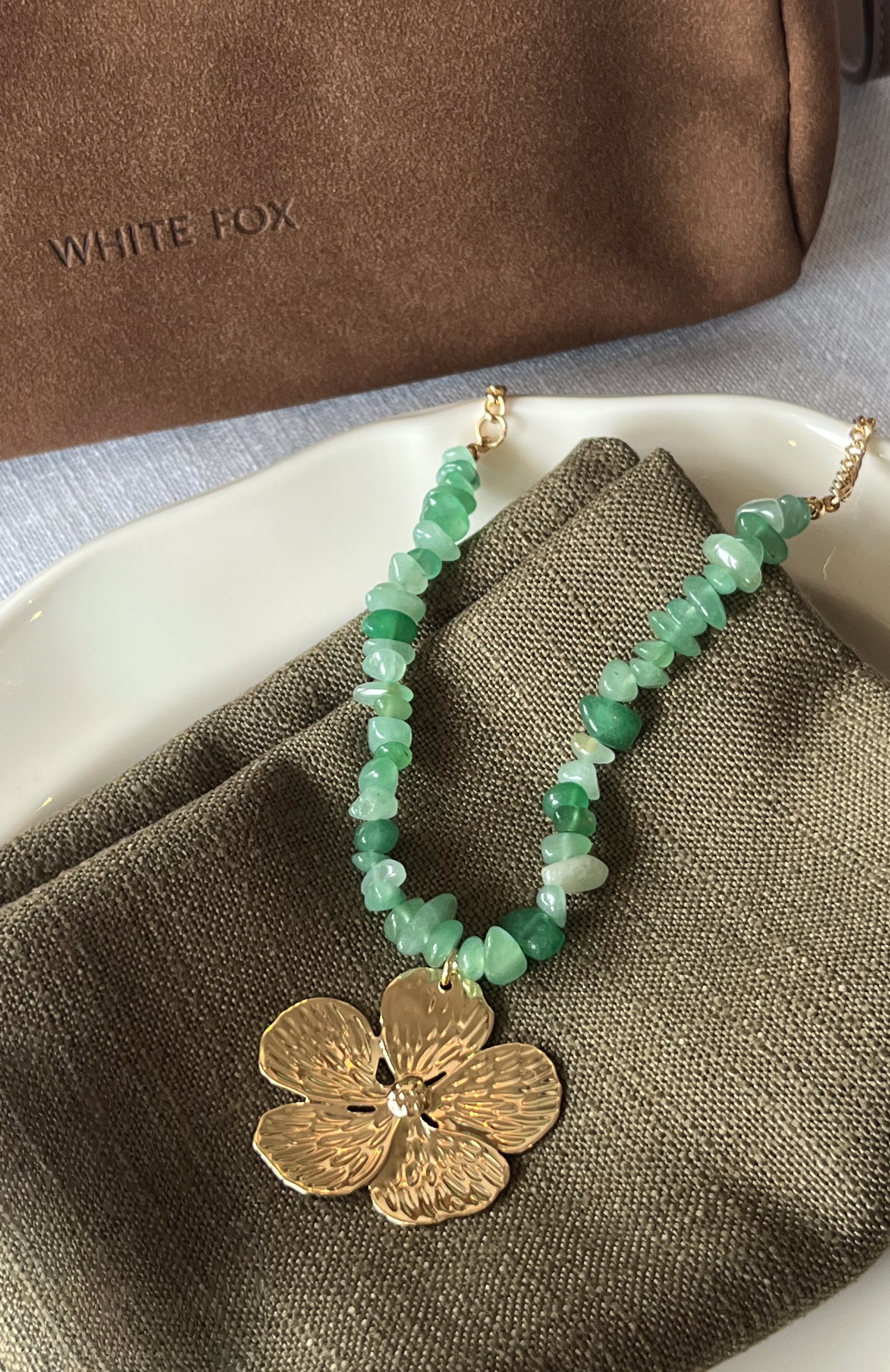 Saylor Necklace Gold/Teal | White Fox Boutique
