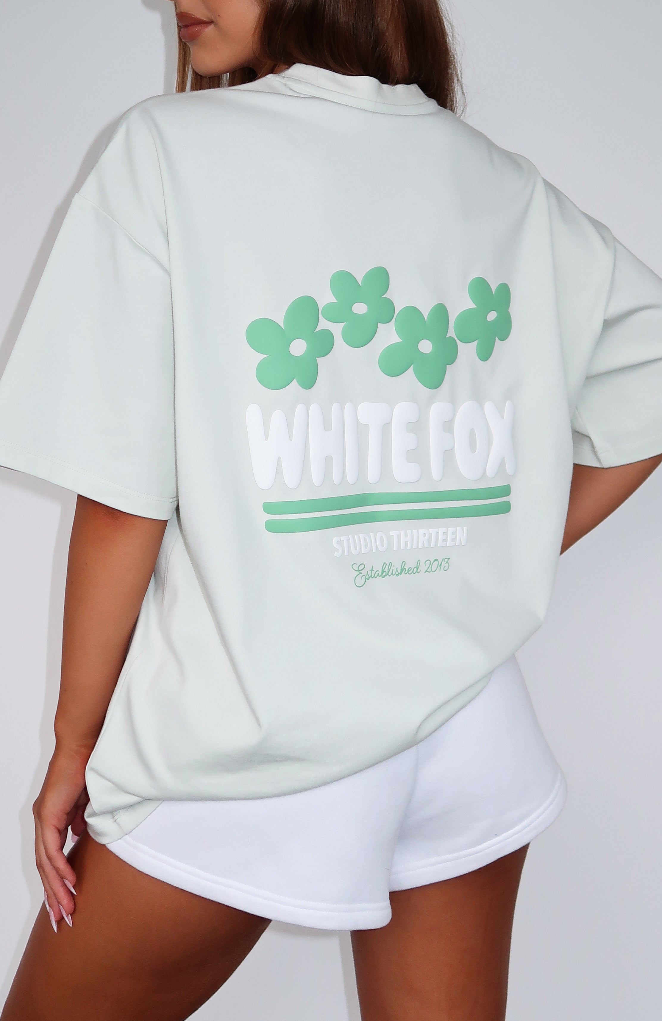 Tropic Time Oversized Tee Sage | White Fox Boutique