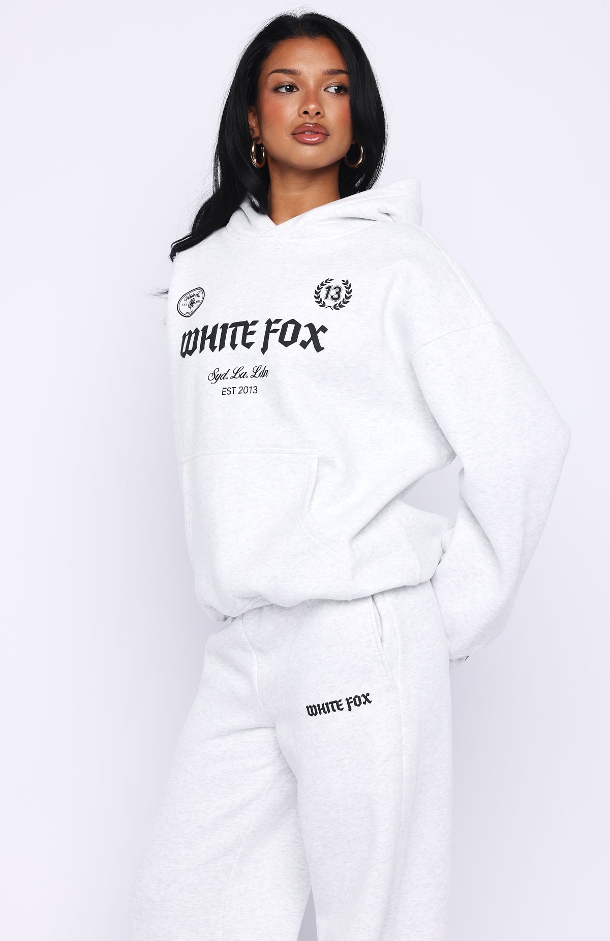 Vibe Too High Oversized Hoodie Grey Marle | White Fox Boutique