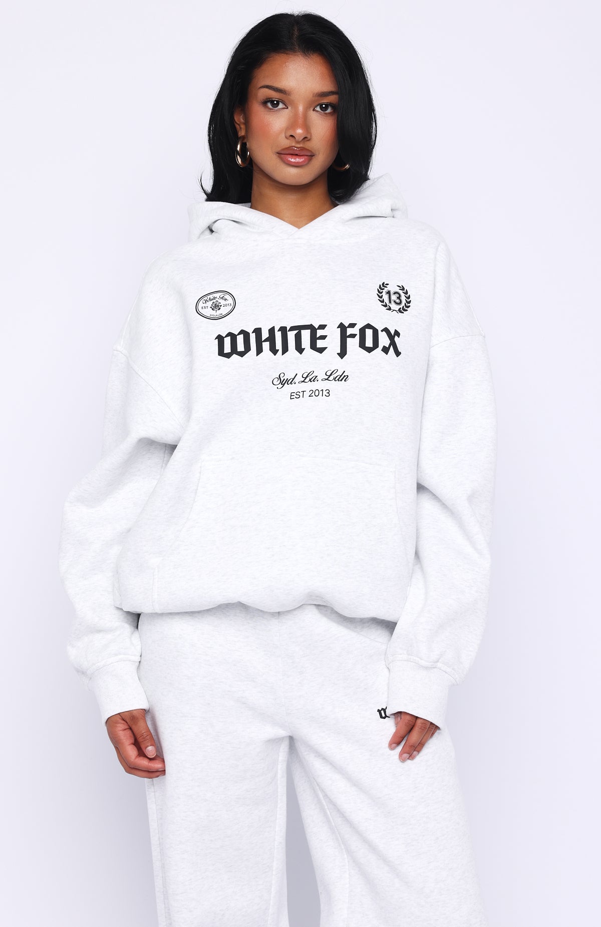 Vibe Too High Oversized Hoodie Grey Marle | White Fox Boutique