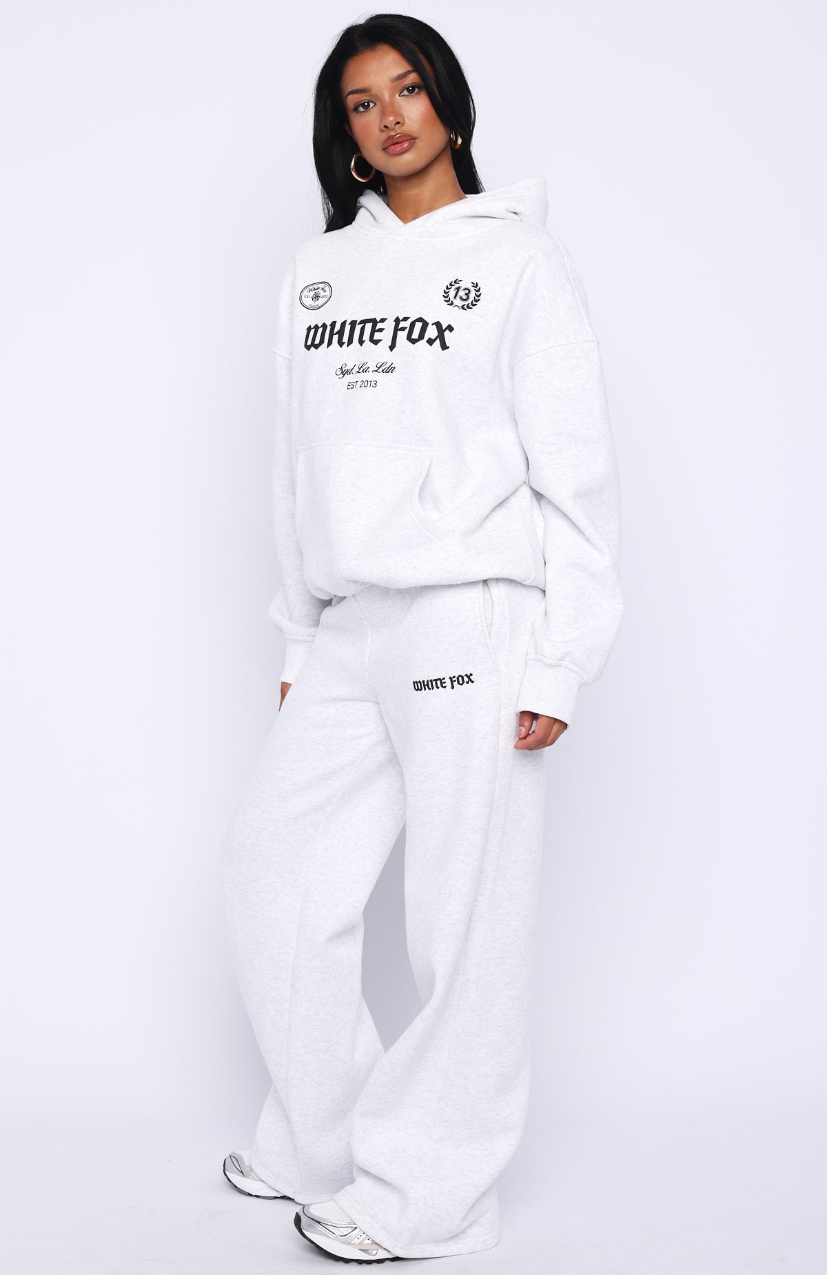 Vibe Too High Wide Leg Sweatpants Grey Marle | White Fox Boutique